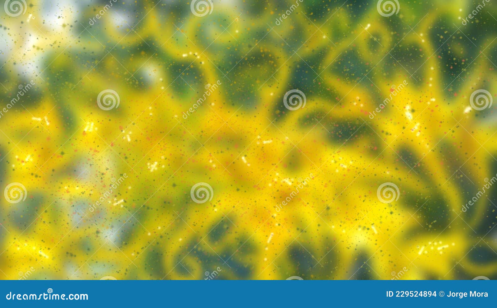 Fuzzy Yellow and Green Biologic Background with Algae and Particles ...