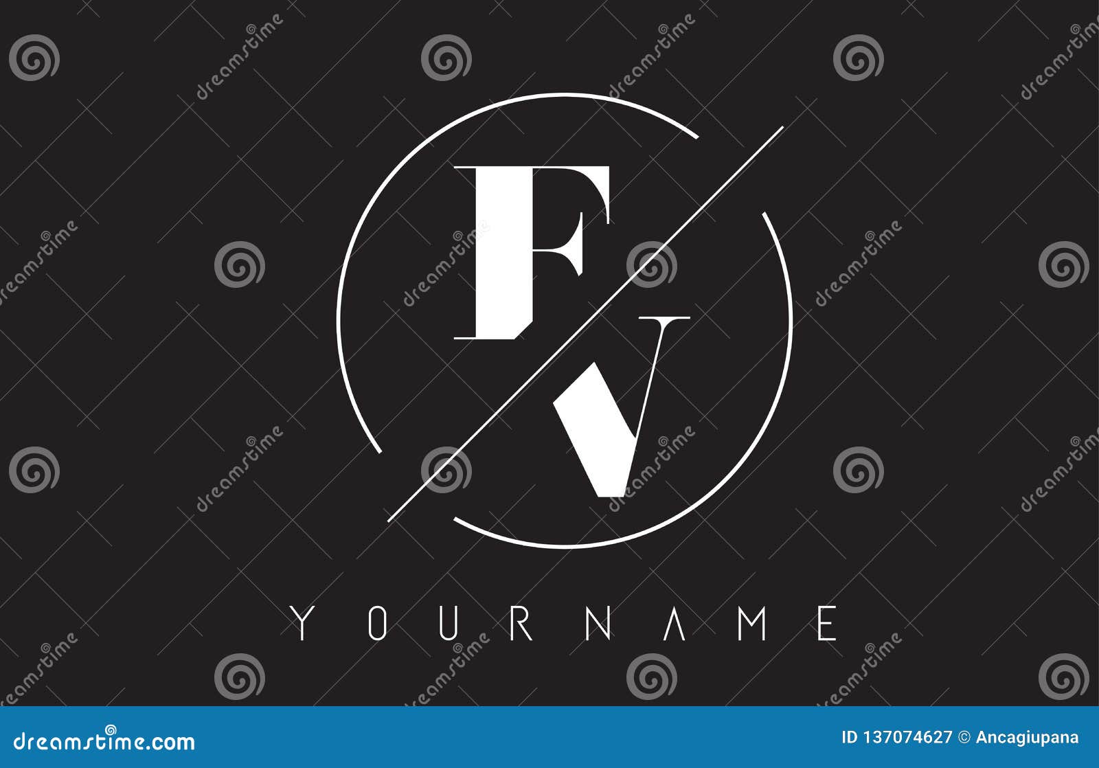 FV Letter Logo with Cutted and Intersected Design Stock Vector ...