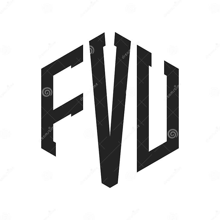 FVU Logo Design. Initial Letter FVU Monogram Logo Using Hexagon Shape ...