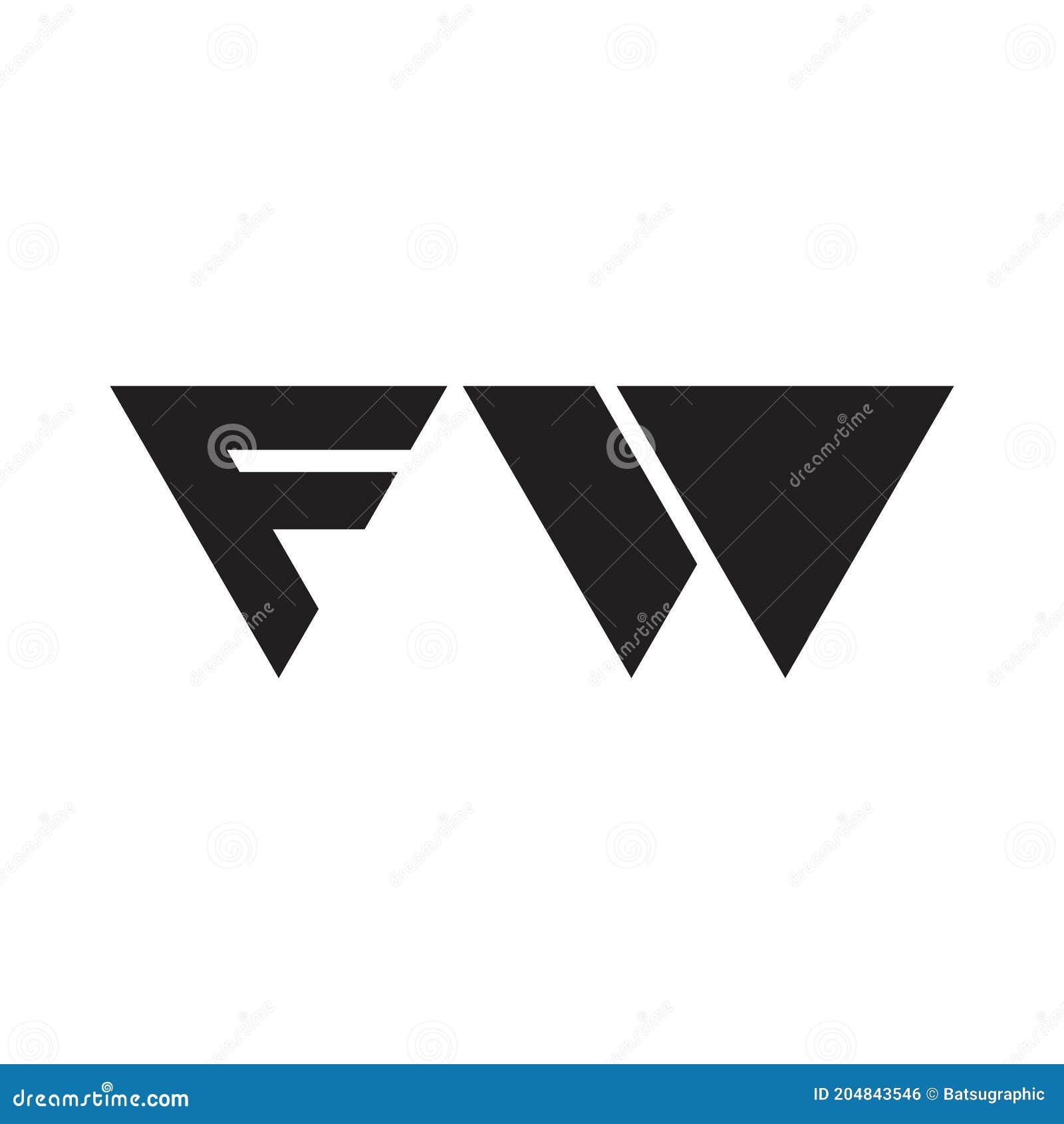Fw Carta Inicial Vector Logo Icono Ilustración del Vector - Ilustración ...
