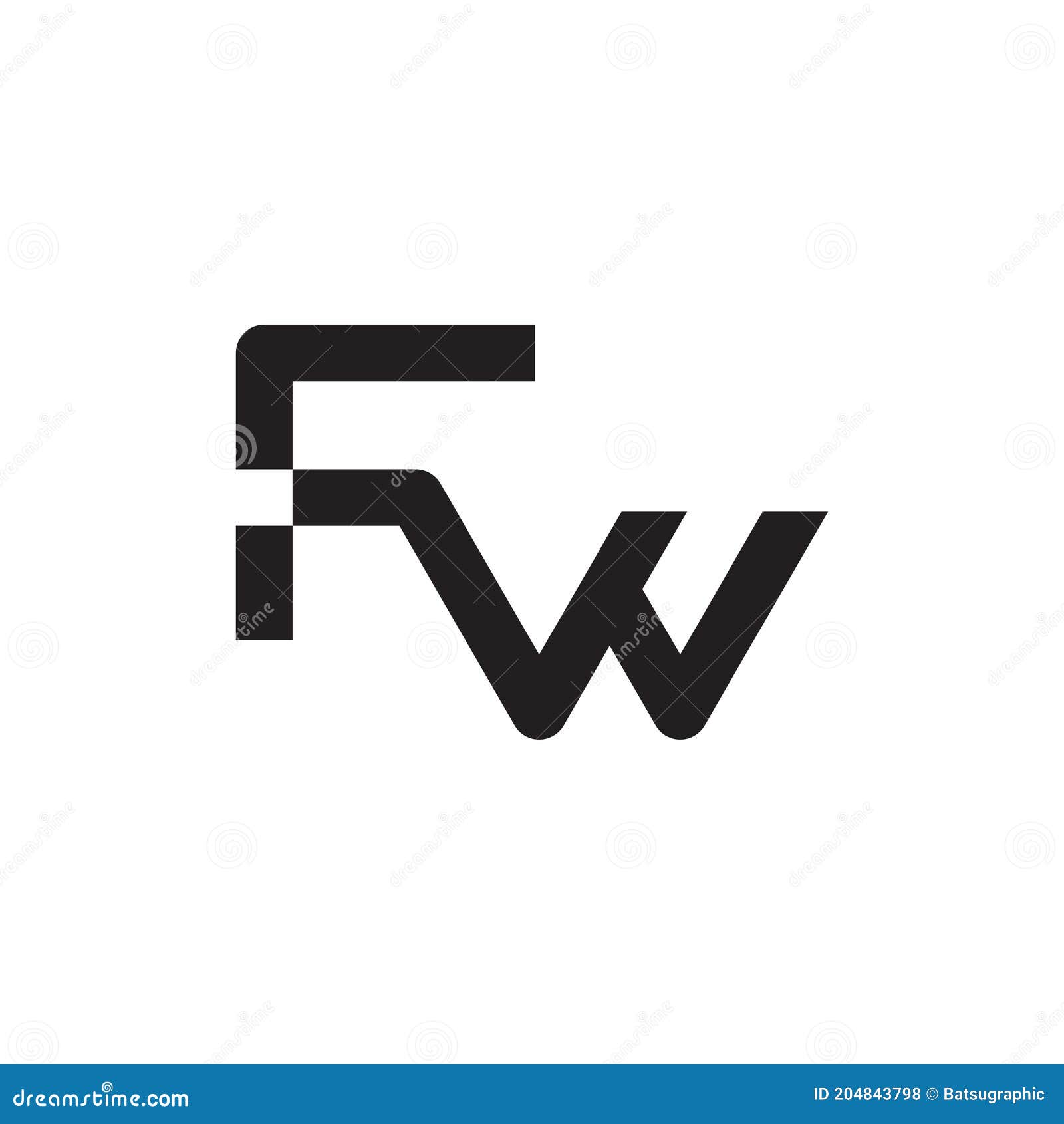 Fw Carta Inicial Vector Logo Icono Ilustración del Vector - Ilustración ...
