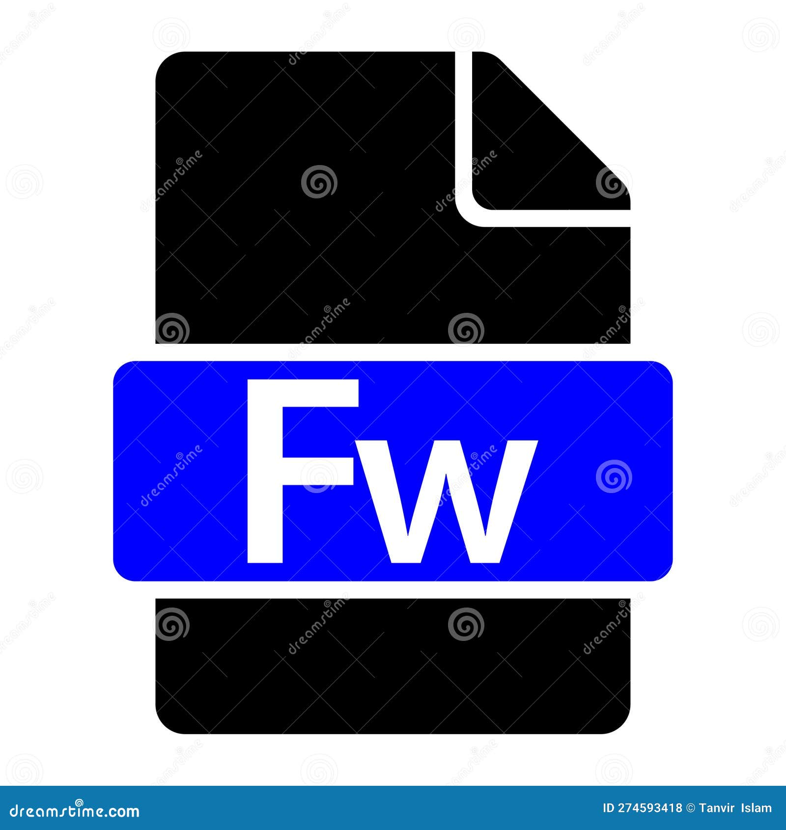 Fw File Format Icon stock vector. Illustration of file - 274593418