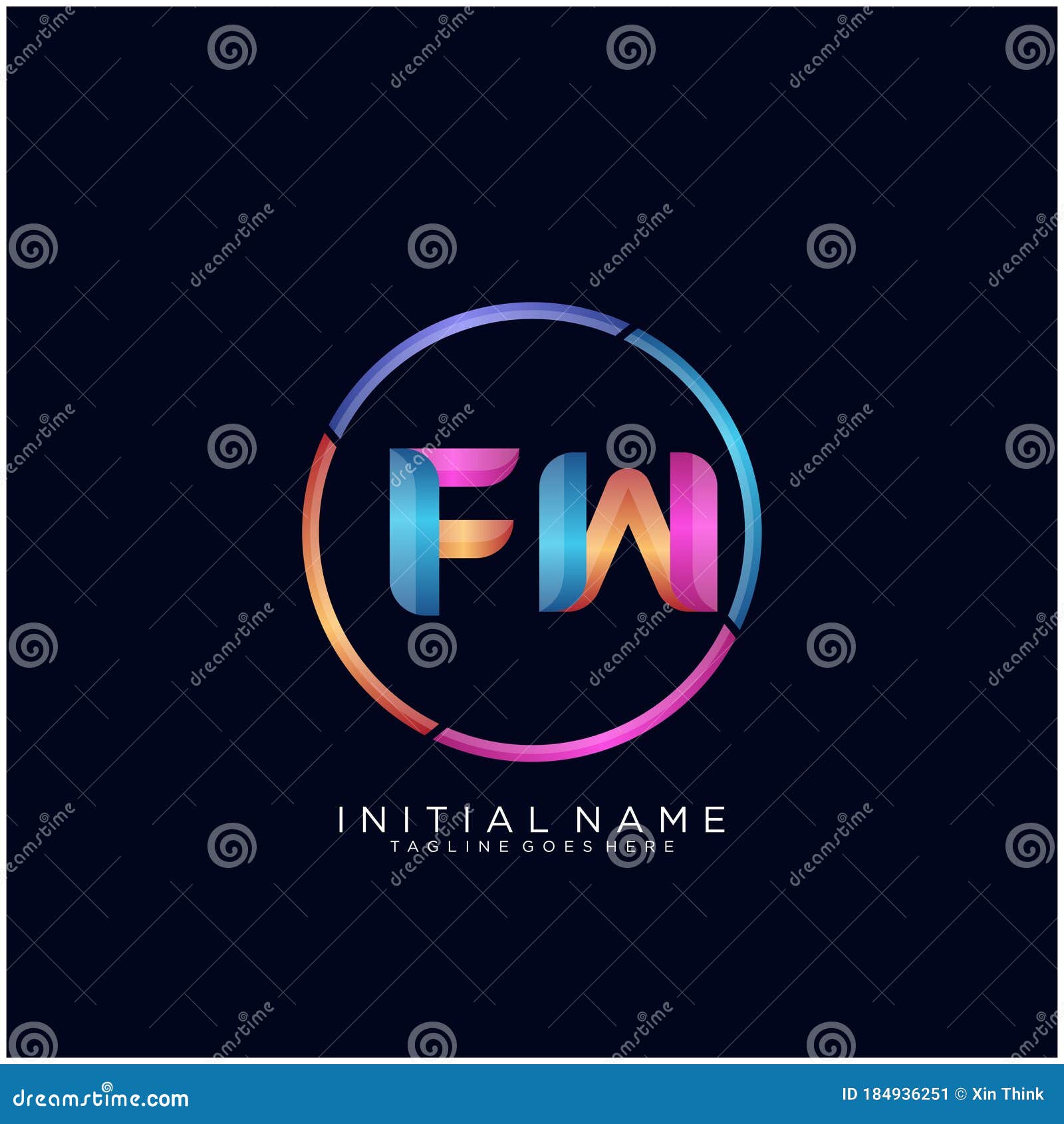 FW Letter Logo Icon Design Template Elements Stock Vector ...