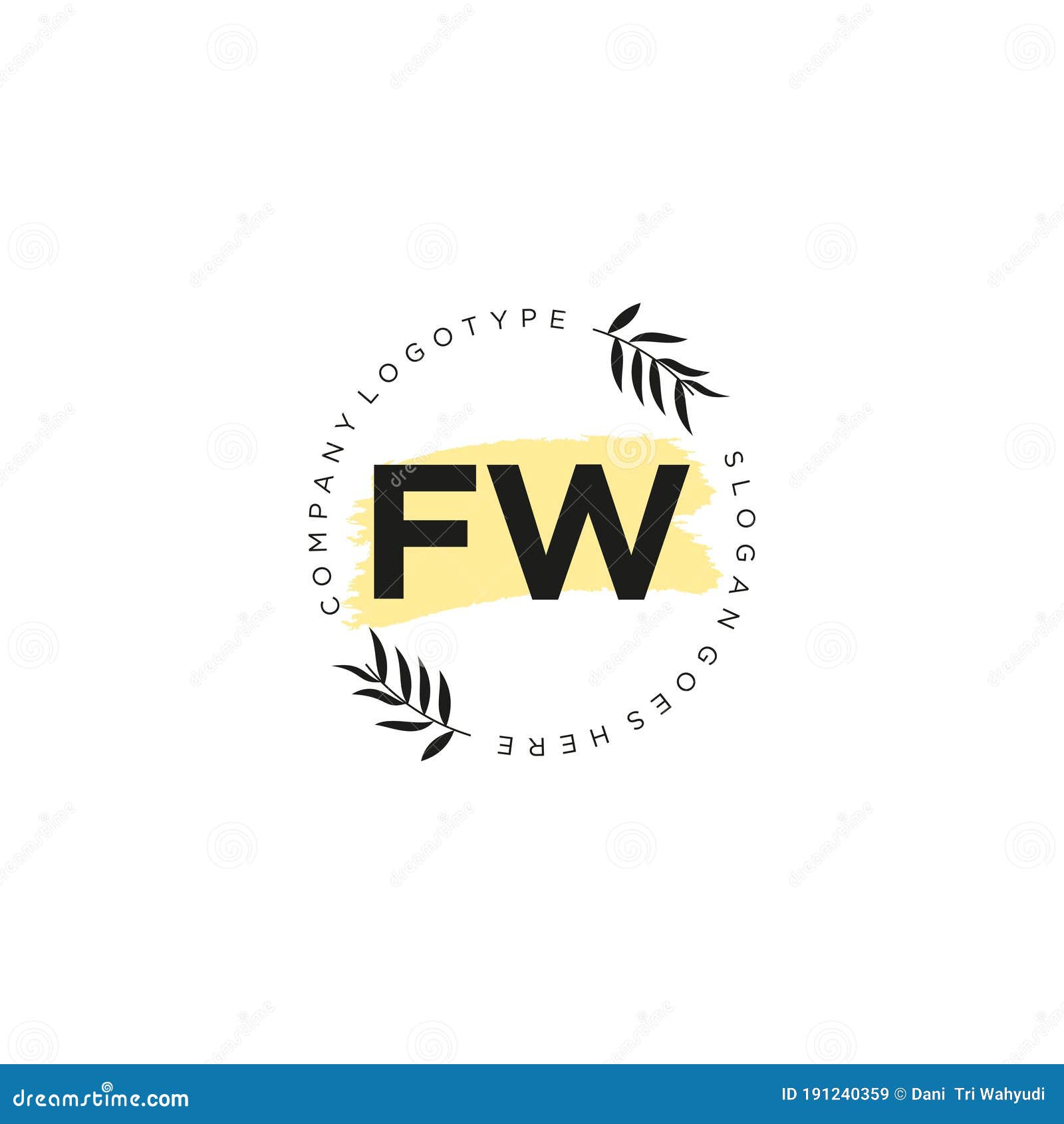 FW Letter Logo Icon Design Template Elements Stock Vector ...