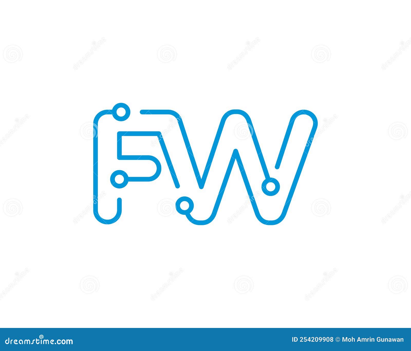 FW Letters, Electronic Circuit, Technology Logo Design Vector 001 Stock ...