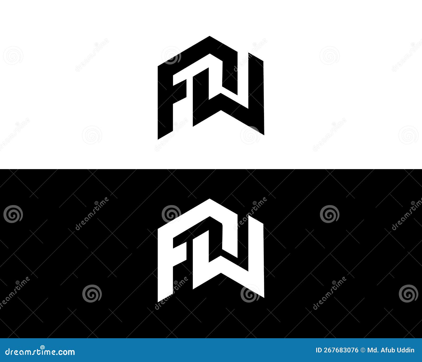 FW Logo Design stock vector. Illustration of line, diagram - 267683076