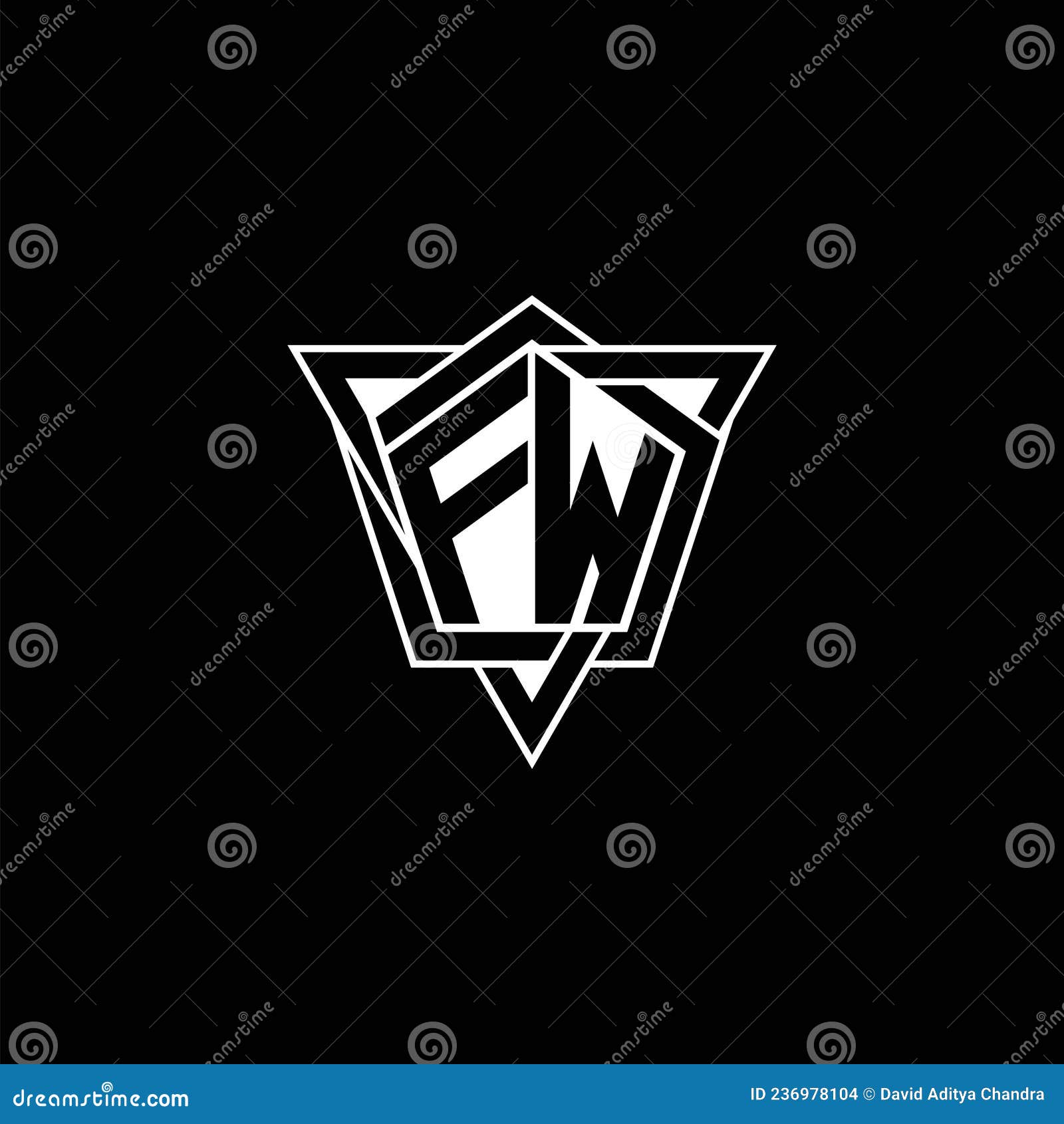 FW Logo Monogram Geometric Modern Design Stock Vector - Illustration of ...