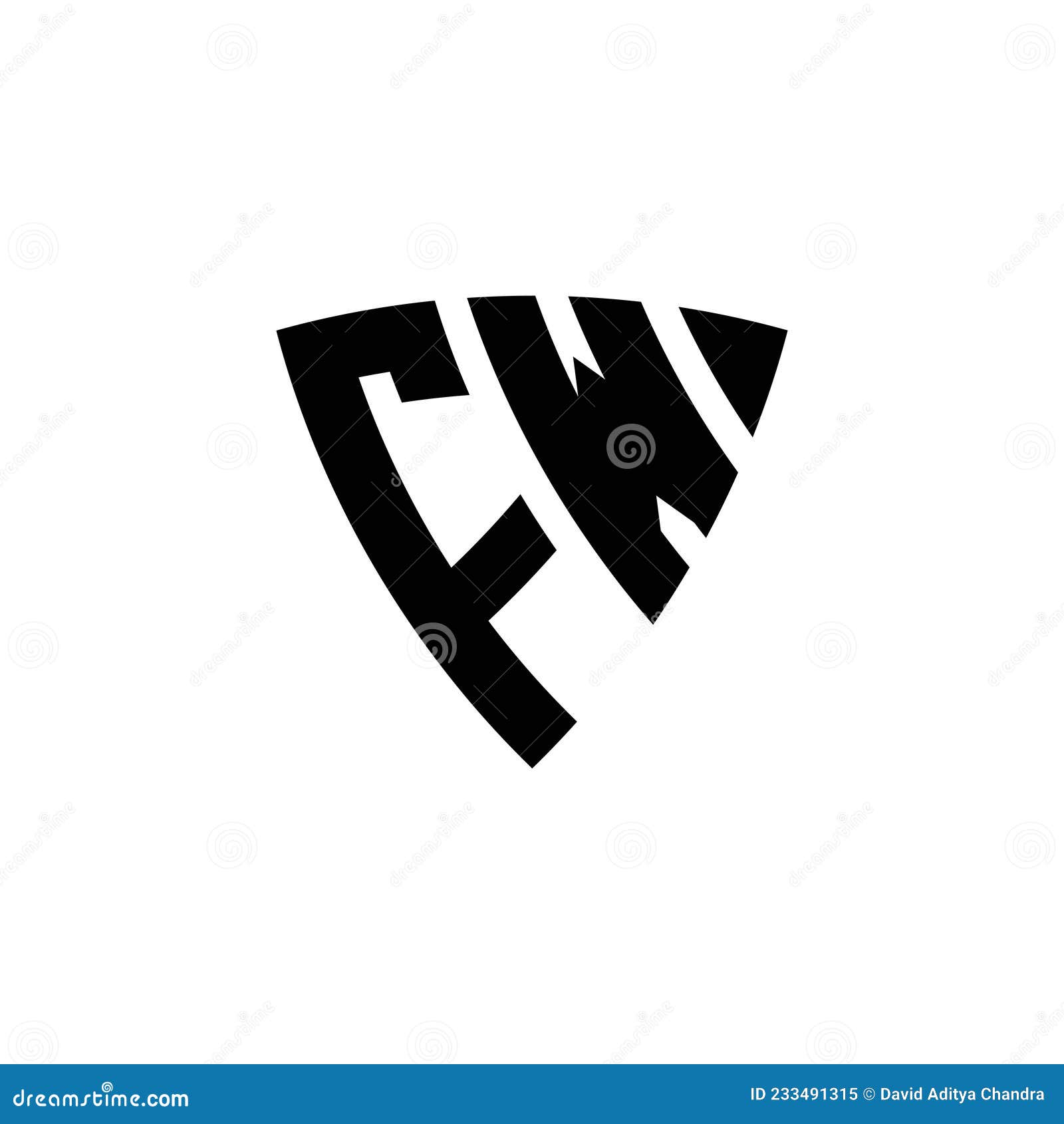 FW Logo Monogram Triangle Shield Style Stock Vector - Illustration of ...