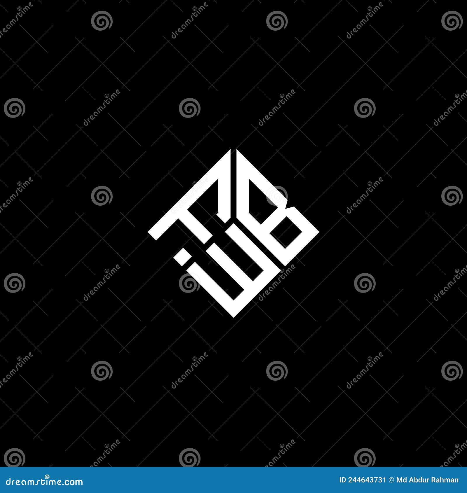 FWB Letter Logo Design on Black Background. FWB Creative Initials ...