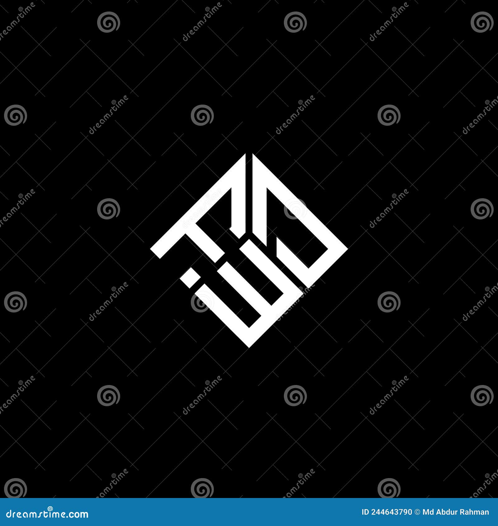 FWD Letter Logo Design on Black Background. FWD Creative Initials ...