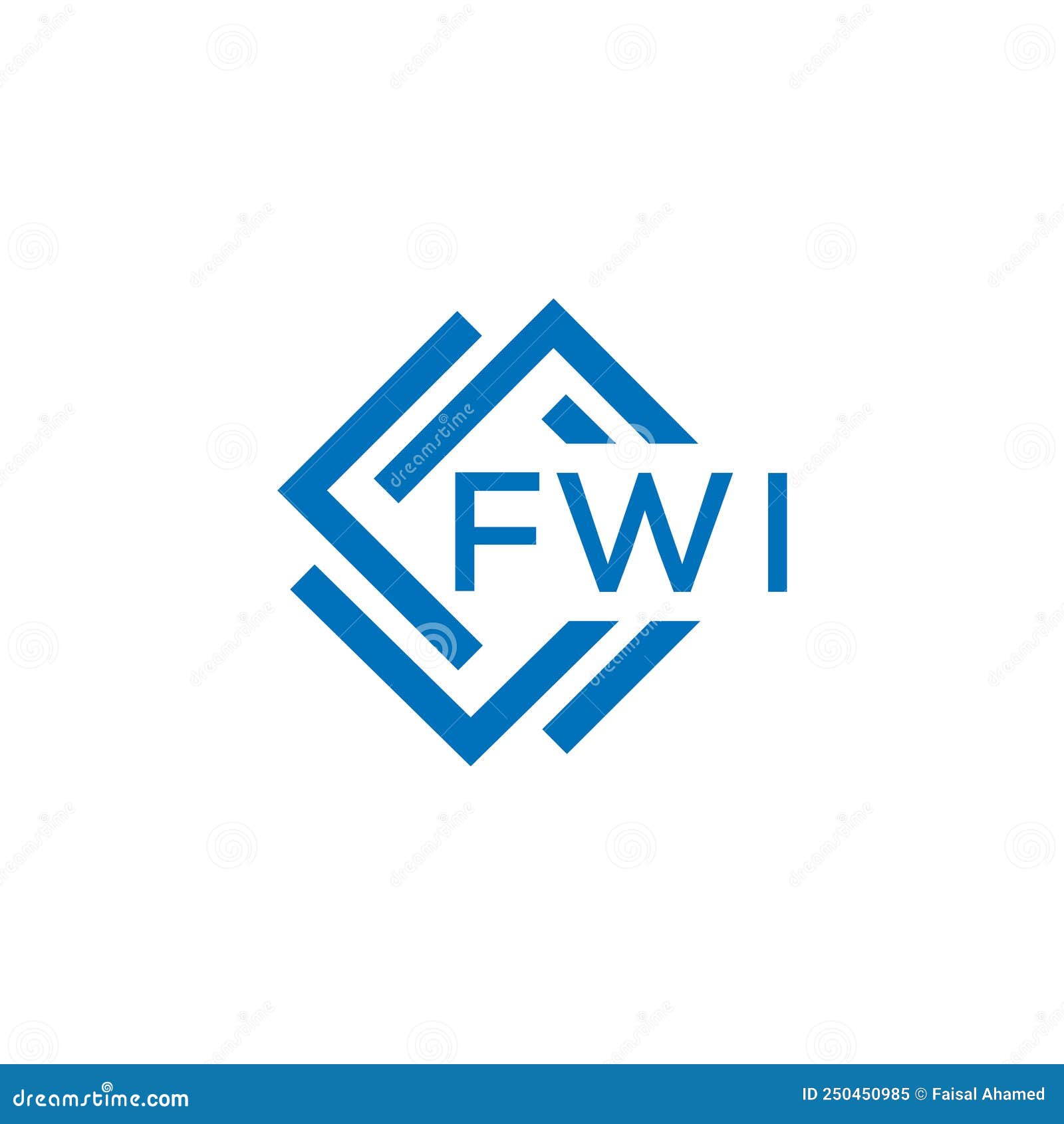 FWI Letter Logo Design on White Background. FWI Creative Circle Letter ...