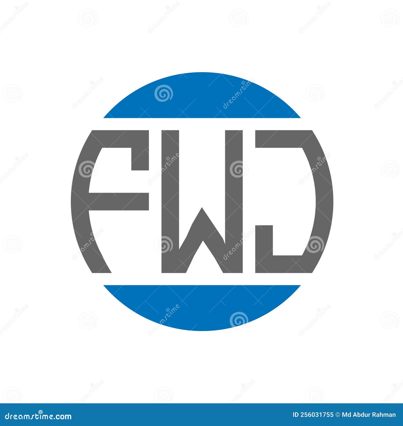 FWJ Letter Logo Design on White Background. FWJ Creative Initials ...