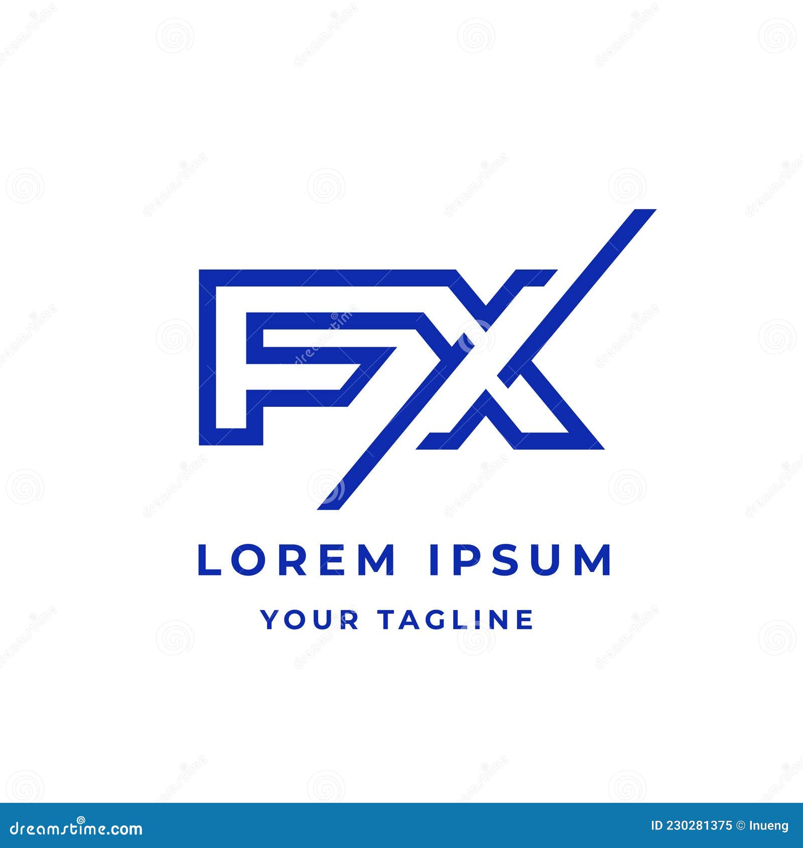 FX Company Logo Design in Blue Color Stock Vector - Illustration of ...