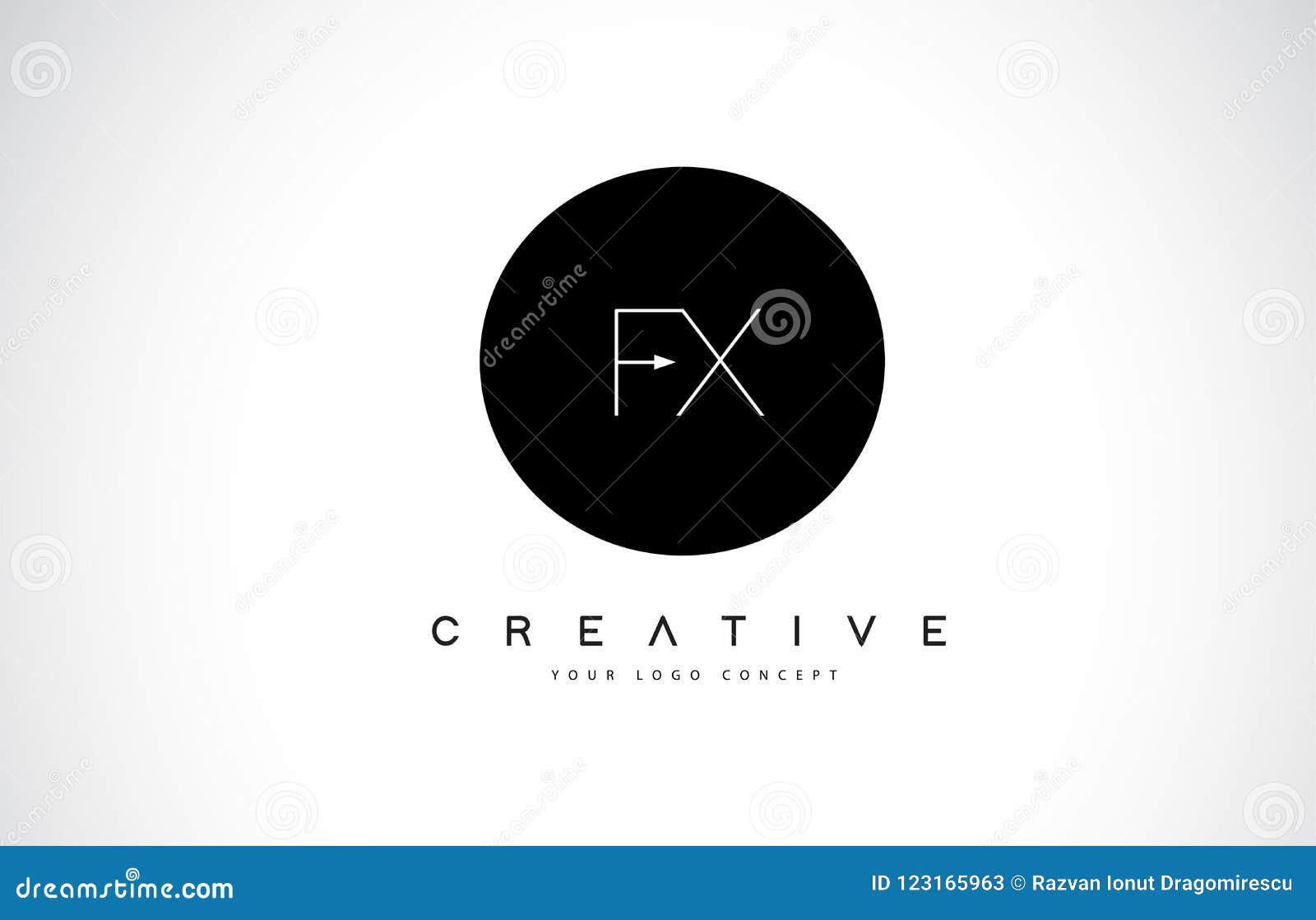 FX F X Logo Design with Black and White Creative Text Letter Vector ...