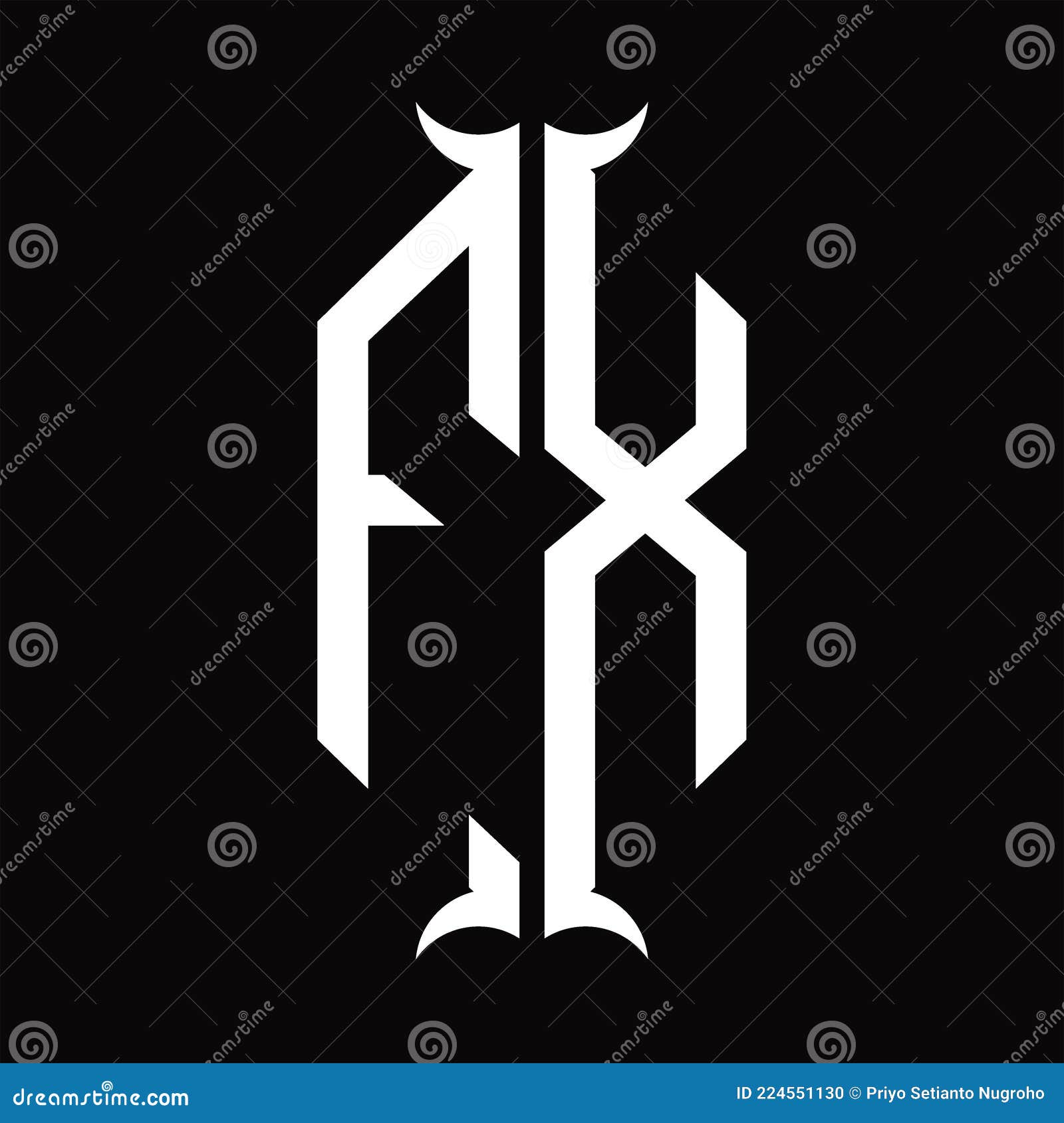 FX Logo Monogram with Horn Shape Design Template Stock Vector ...
