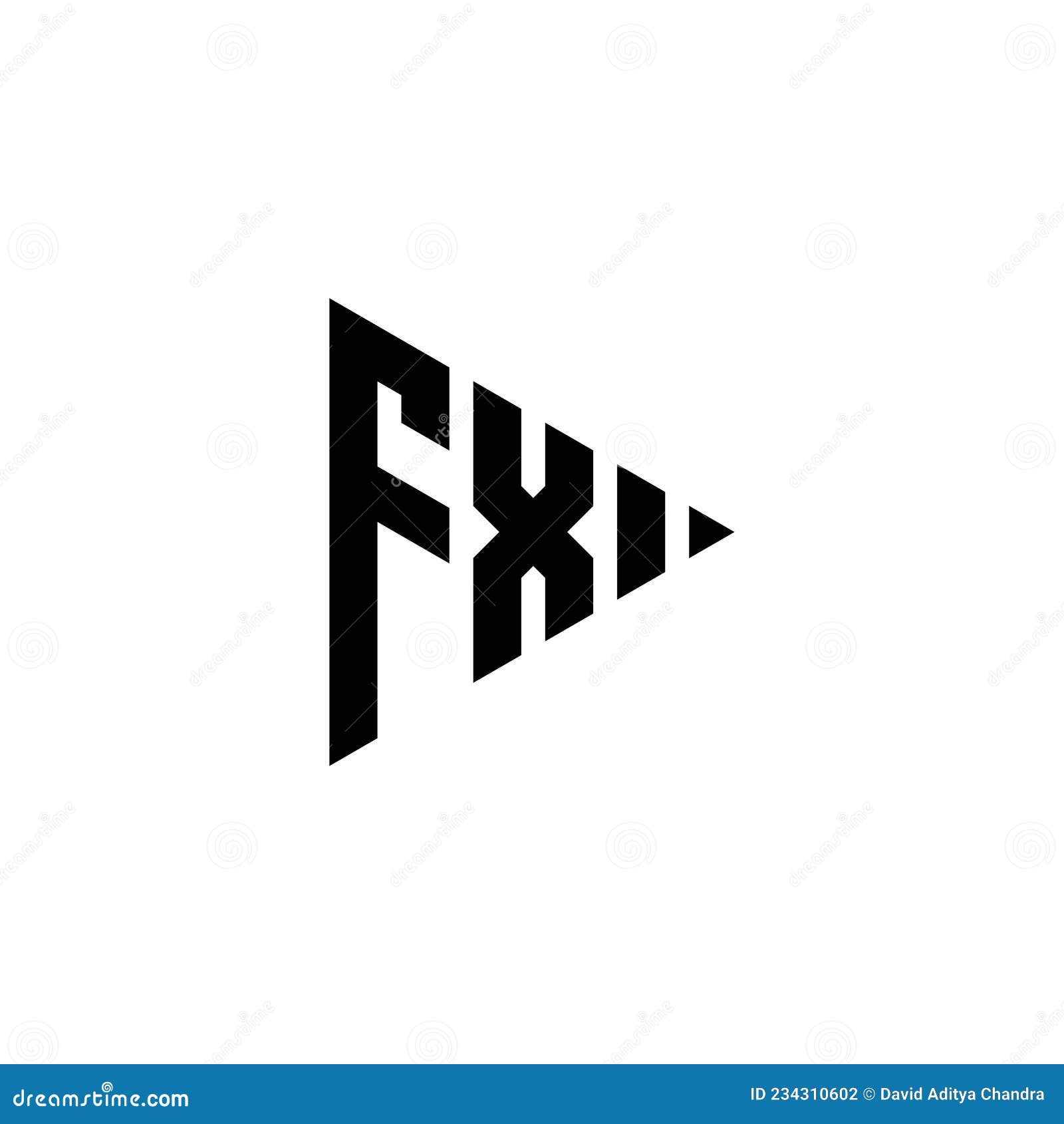 FX Logo Monogram Triangle Shape Play Button Stock Vector - Illustration ...