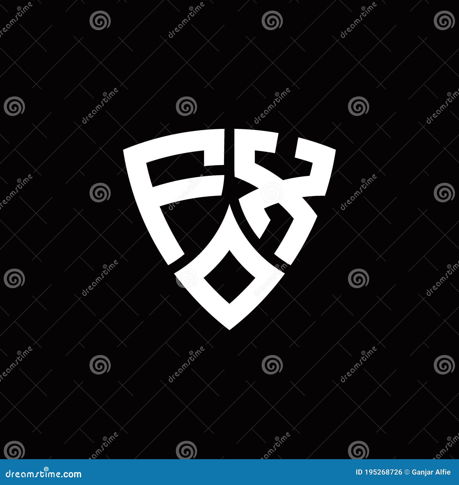 FX Monogram Logo with Modern Shield Style Design Template Stock Vector ...