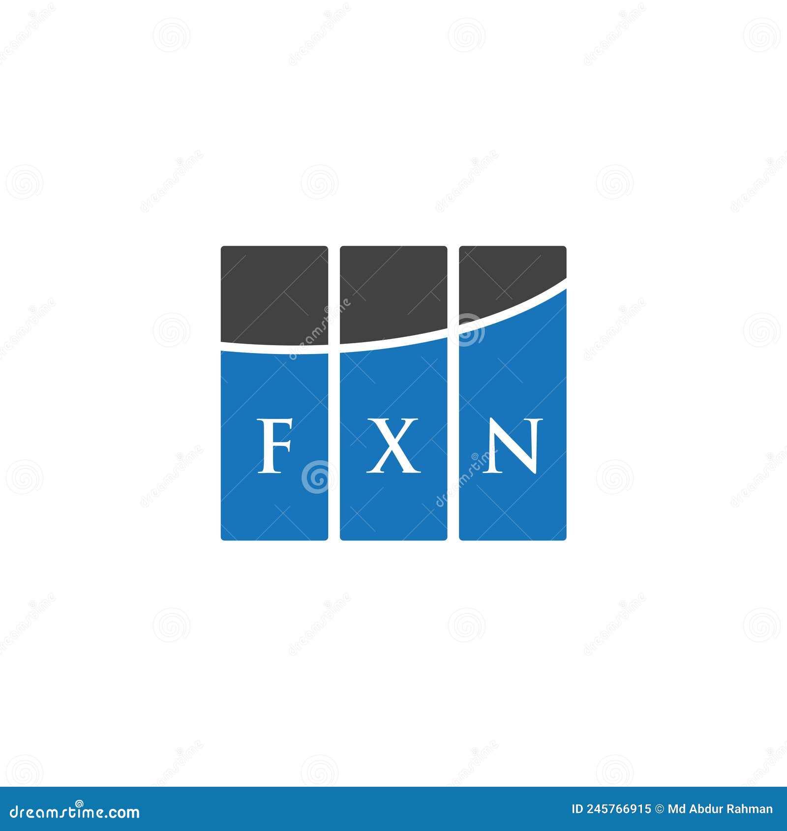 FXN Letter Logo Design on WHITE Background. FXN Creative Initials ...