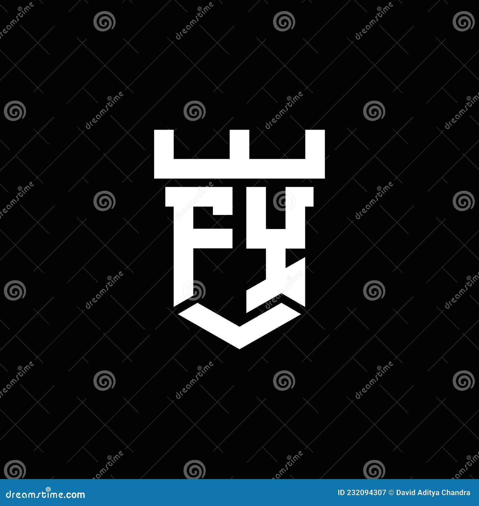 FY Logo Letter Castle Shape Style Stock Vector - Illustration of icon ...