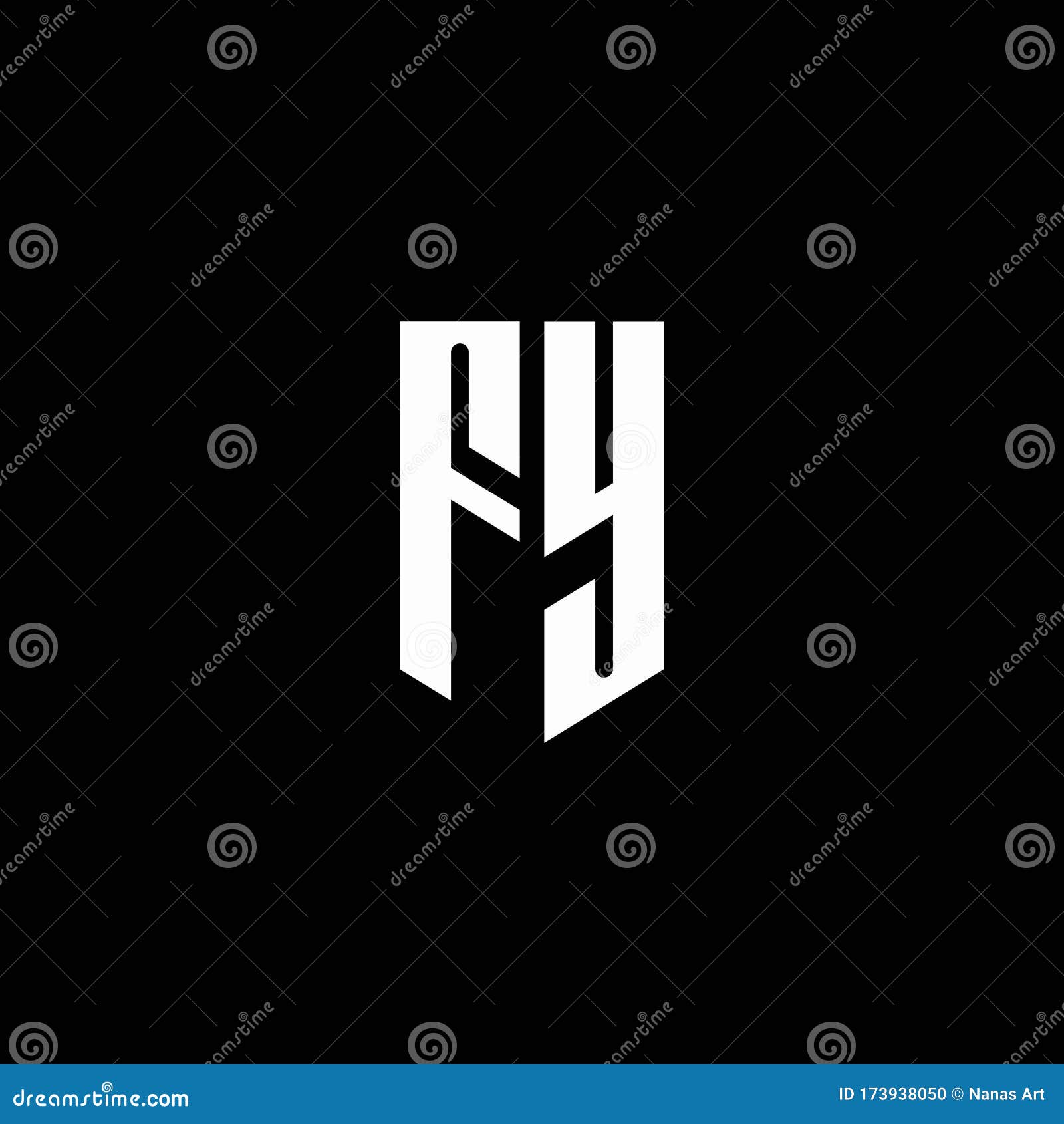 FY Logo Monogram with Emblem Style Isolated on Black Background Stock ...