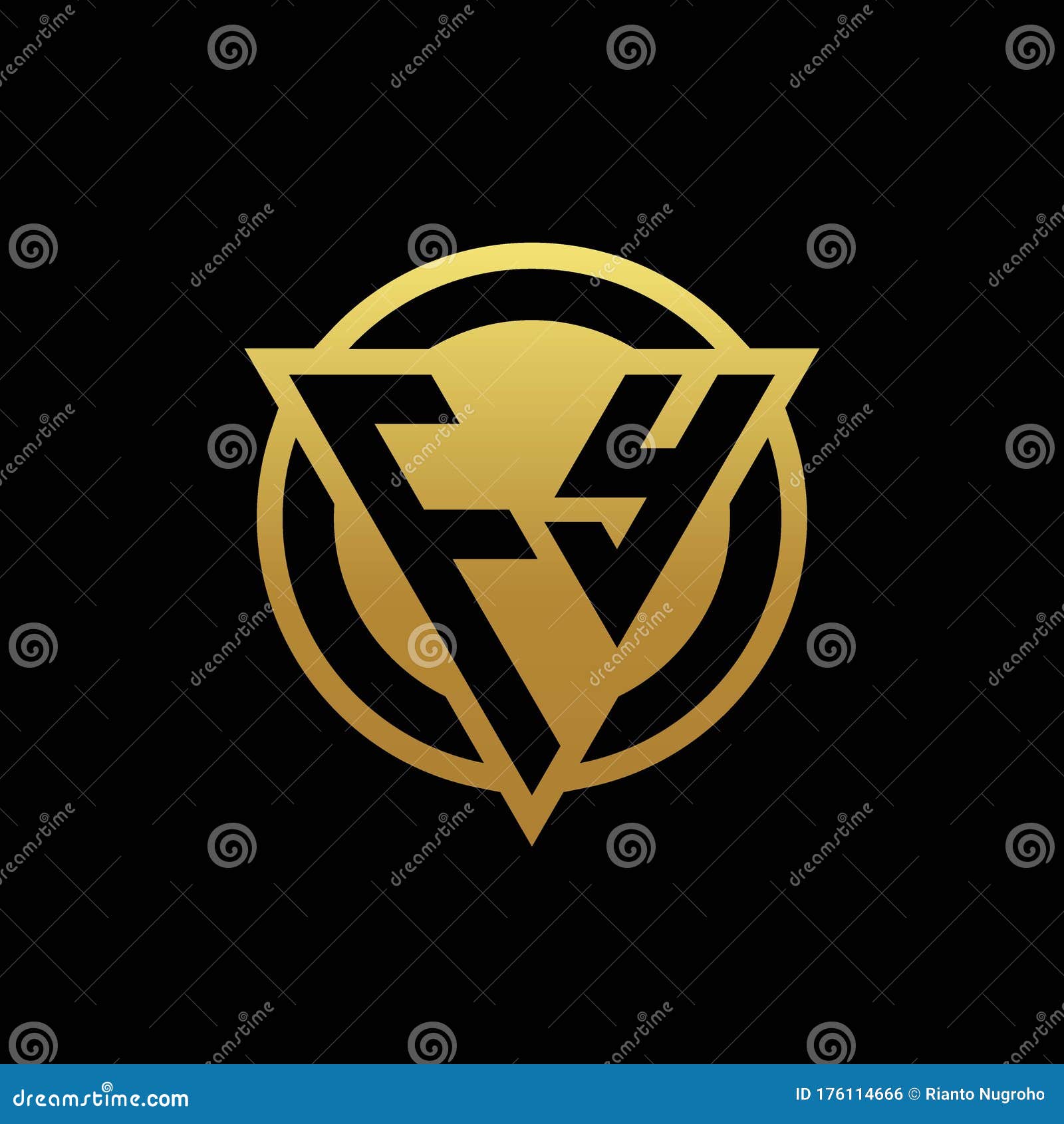 FY Logo Monogram with Triangle Shape and Circle Rounded Isolated on ...
