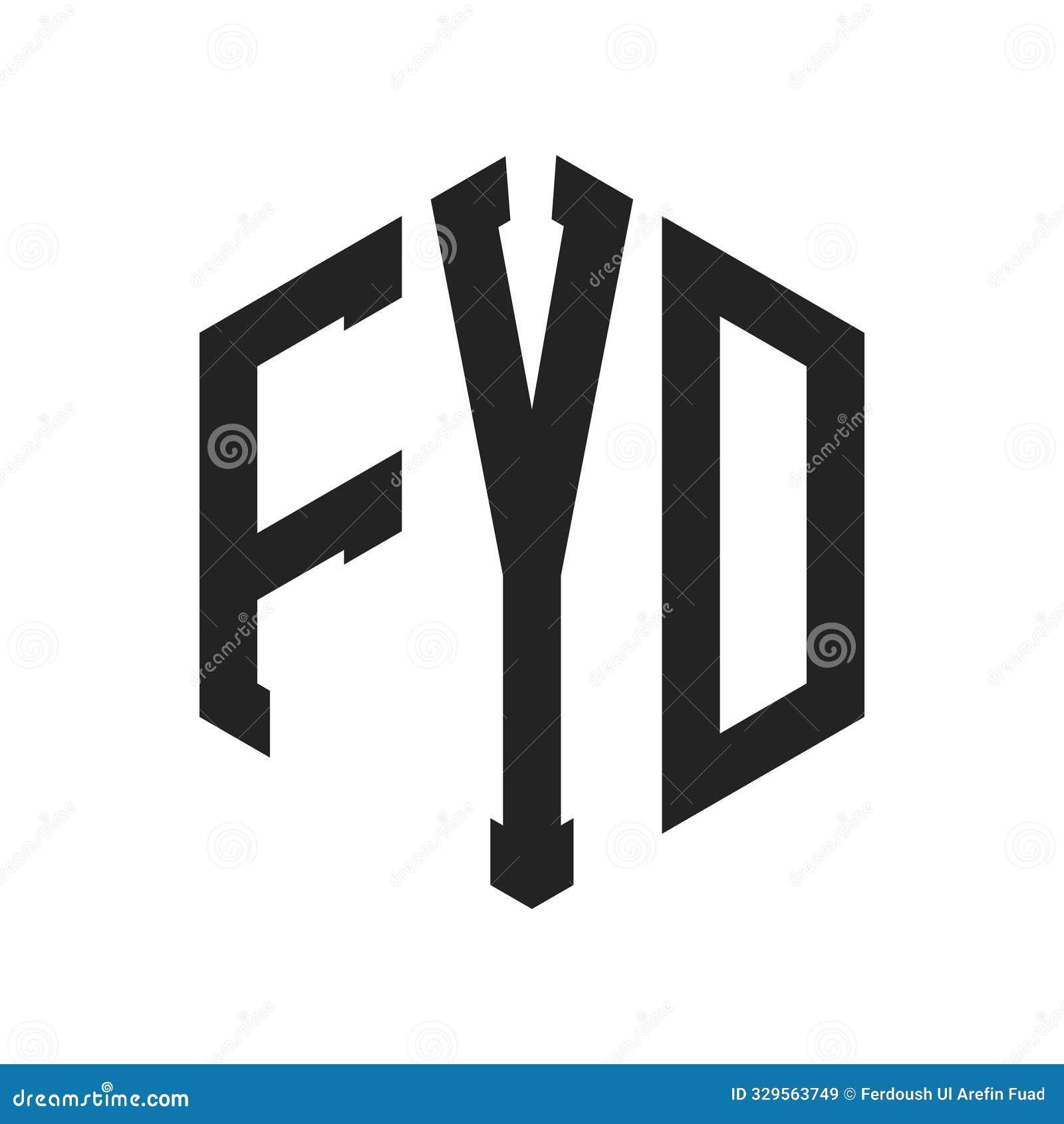 FYD Logo Design. Initial Letter FYD Monogram Logo Using Hexagon Shape ...