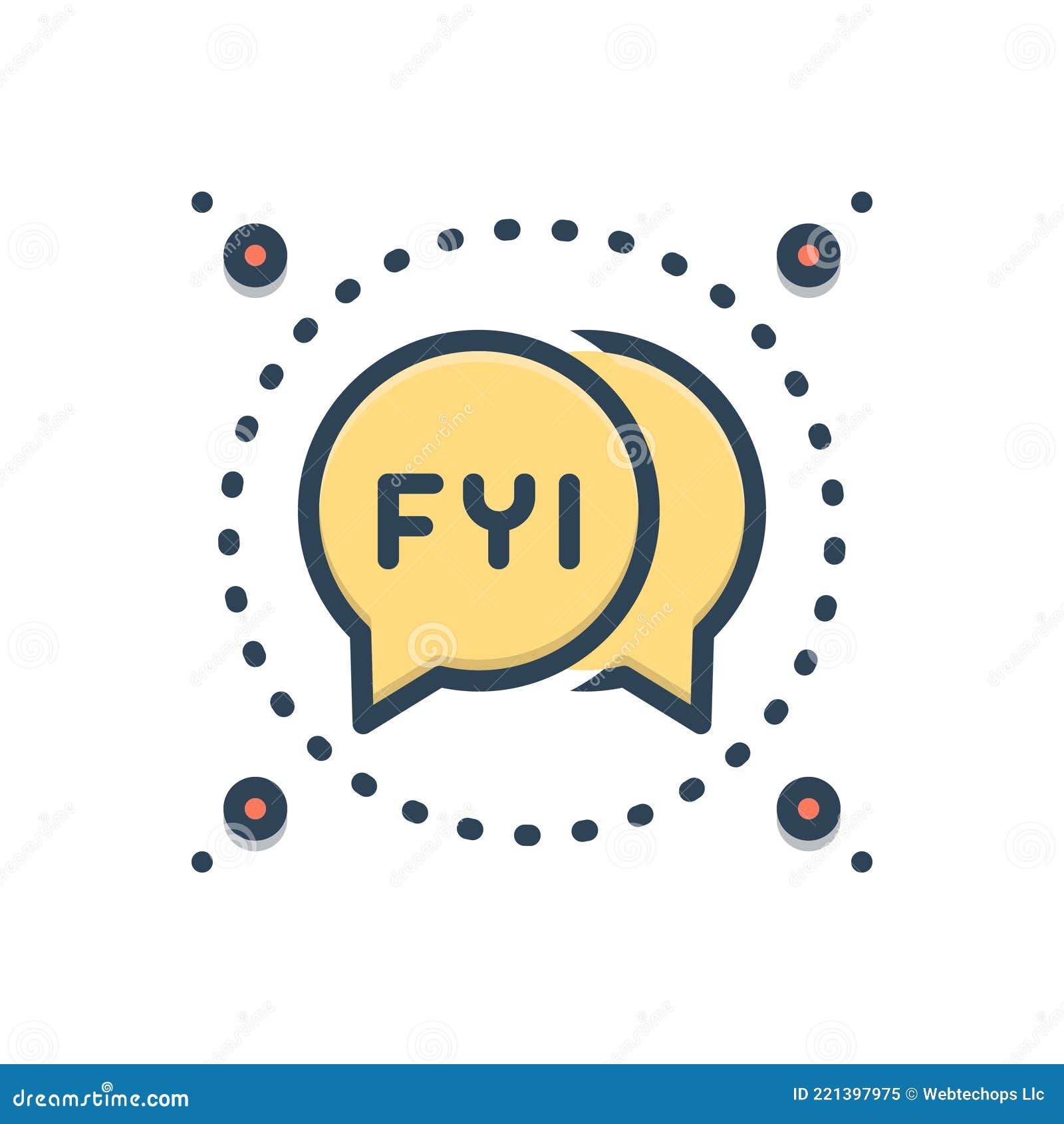 Color Illustration Icon for Fyi, Bubble and Abbreviation Stock ...