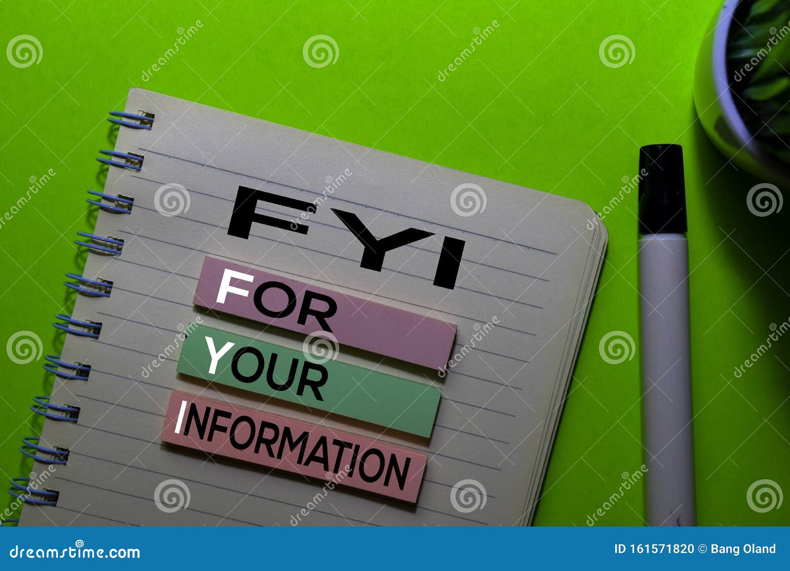 FYI. For Your Information Acronym On Sticky Notes. Office Desk ...