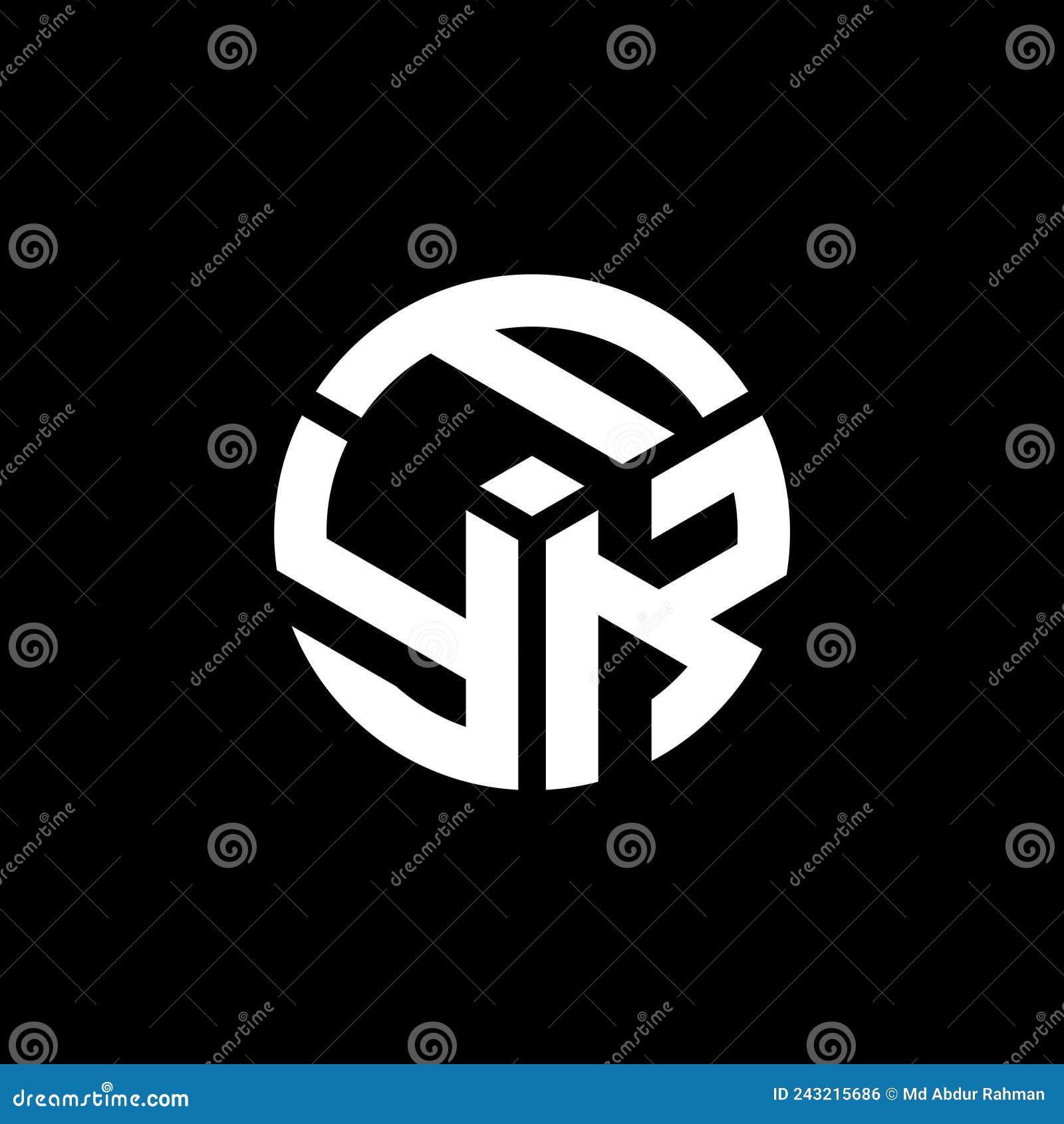 FYK Letter Logo Design on Black Background. FYK Creative Initials ...