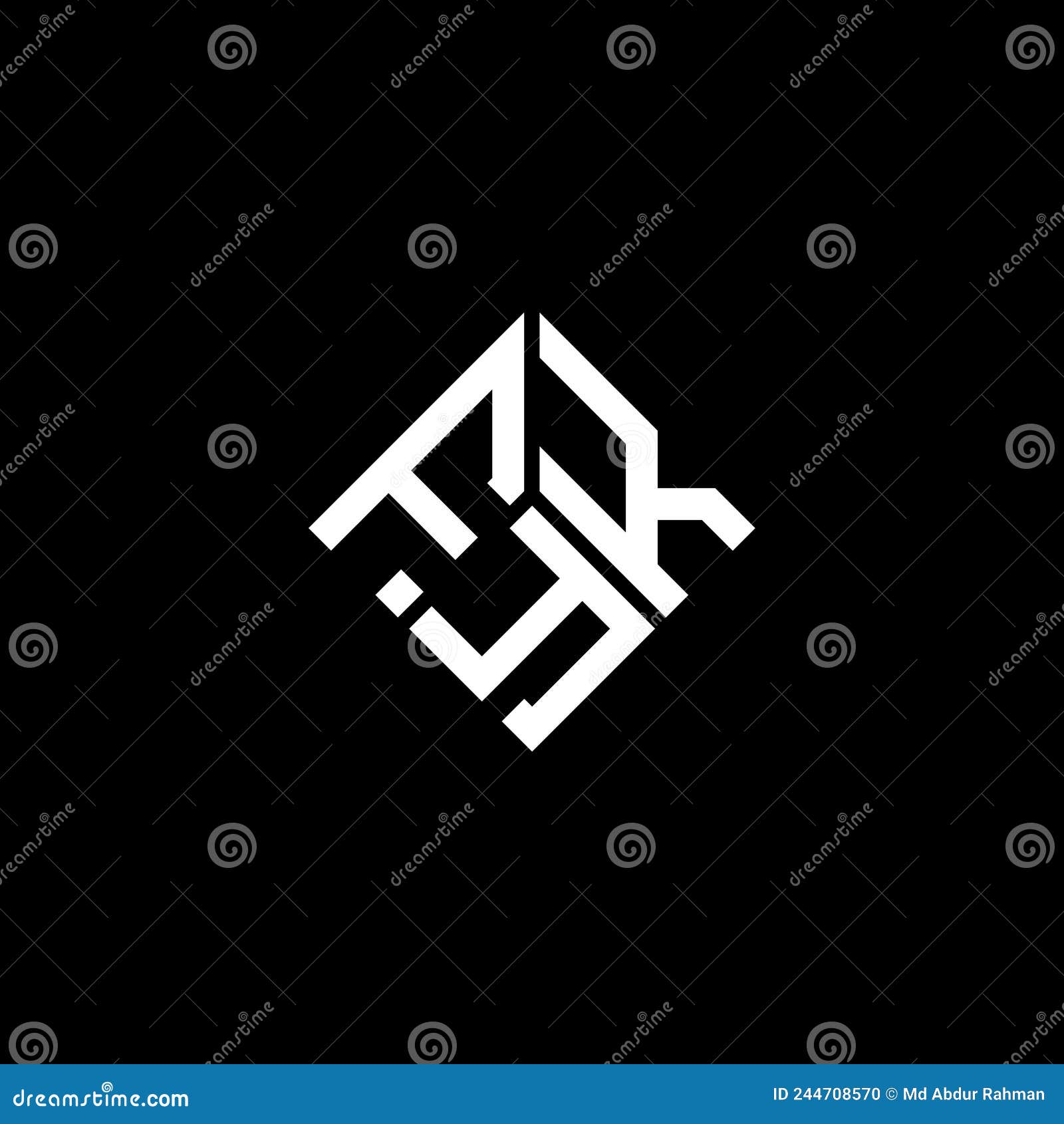 FYK Letter Logo Design on Black Background. FYK Creative Initials ...