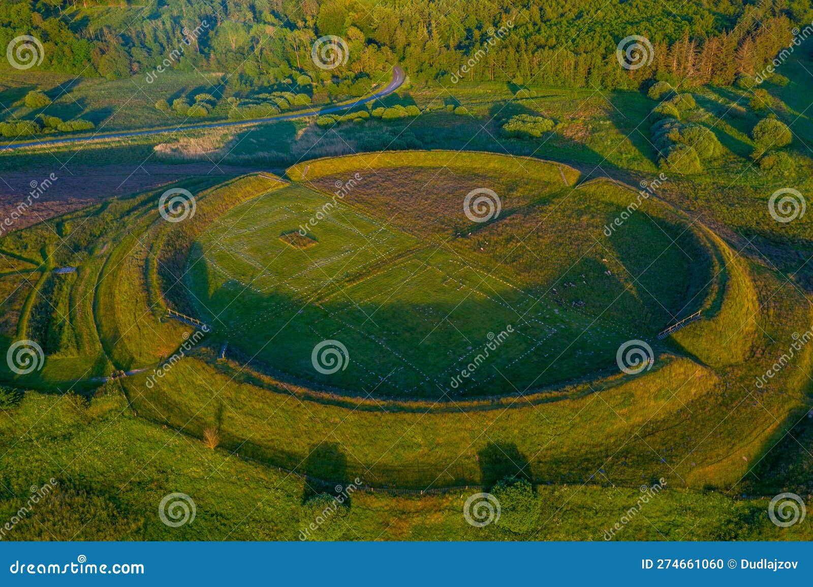 Fyrkat Viking Ring Fortress in Denmark Stock Photo - Image of structure ...