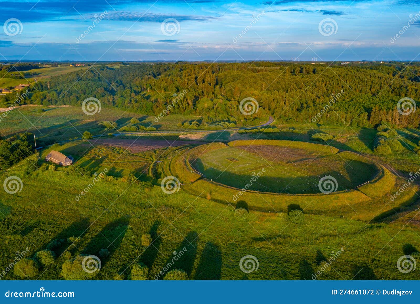 Fyrkat Viking Ring Fortress in Denmark Stock Photo - Image of aerial ...