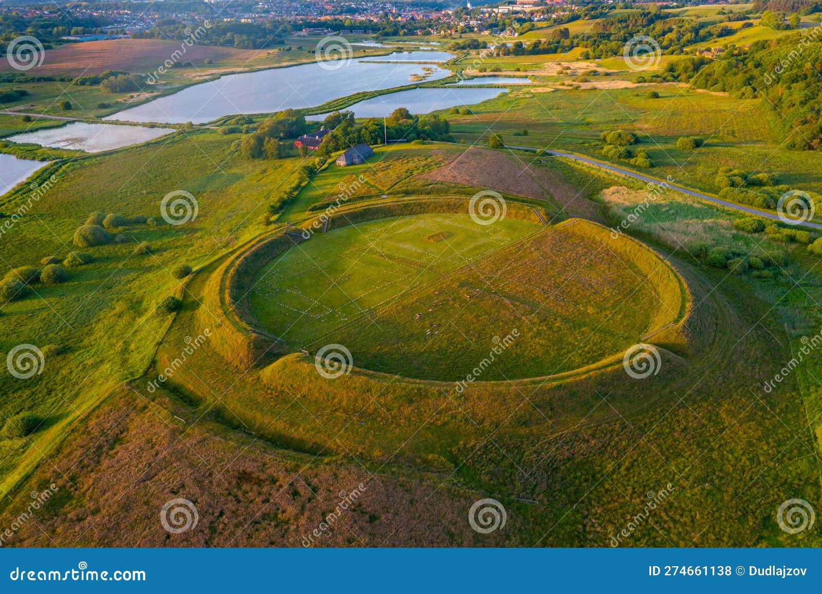 Fyrkat Viking Ring Fortress in Denmark Stock Photo - Image of rampart ...