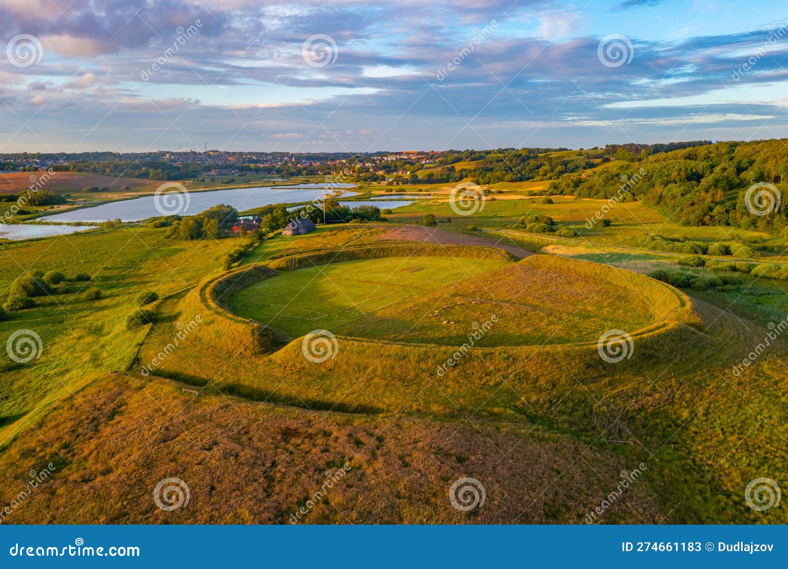 Fyrkat Viking Ring Fortress in Denmark Stock Image - Image of norse ...