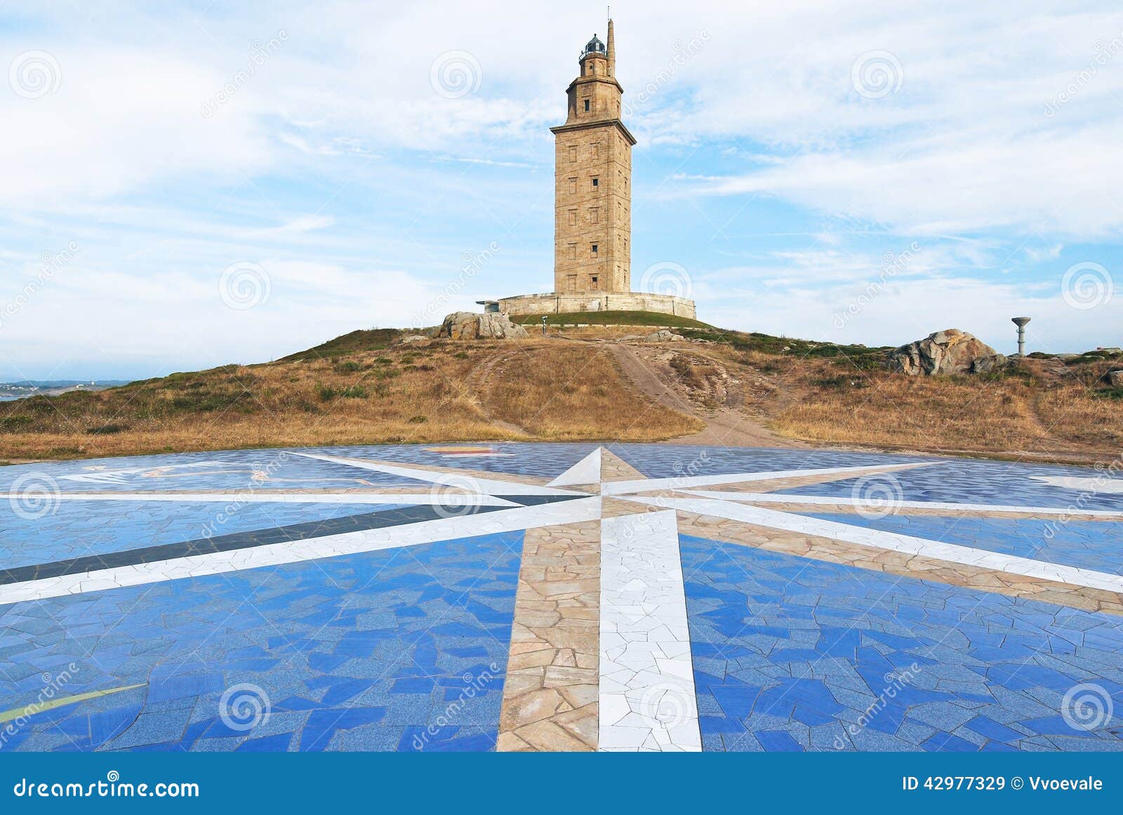Fyrtorn Av Hercules, La Coruna, Galicia Fotografering för Bildbyråer ...
