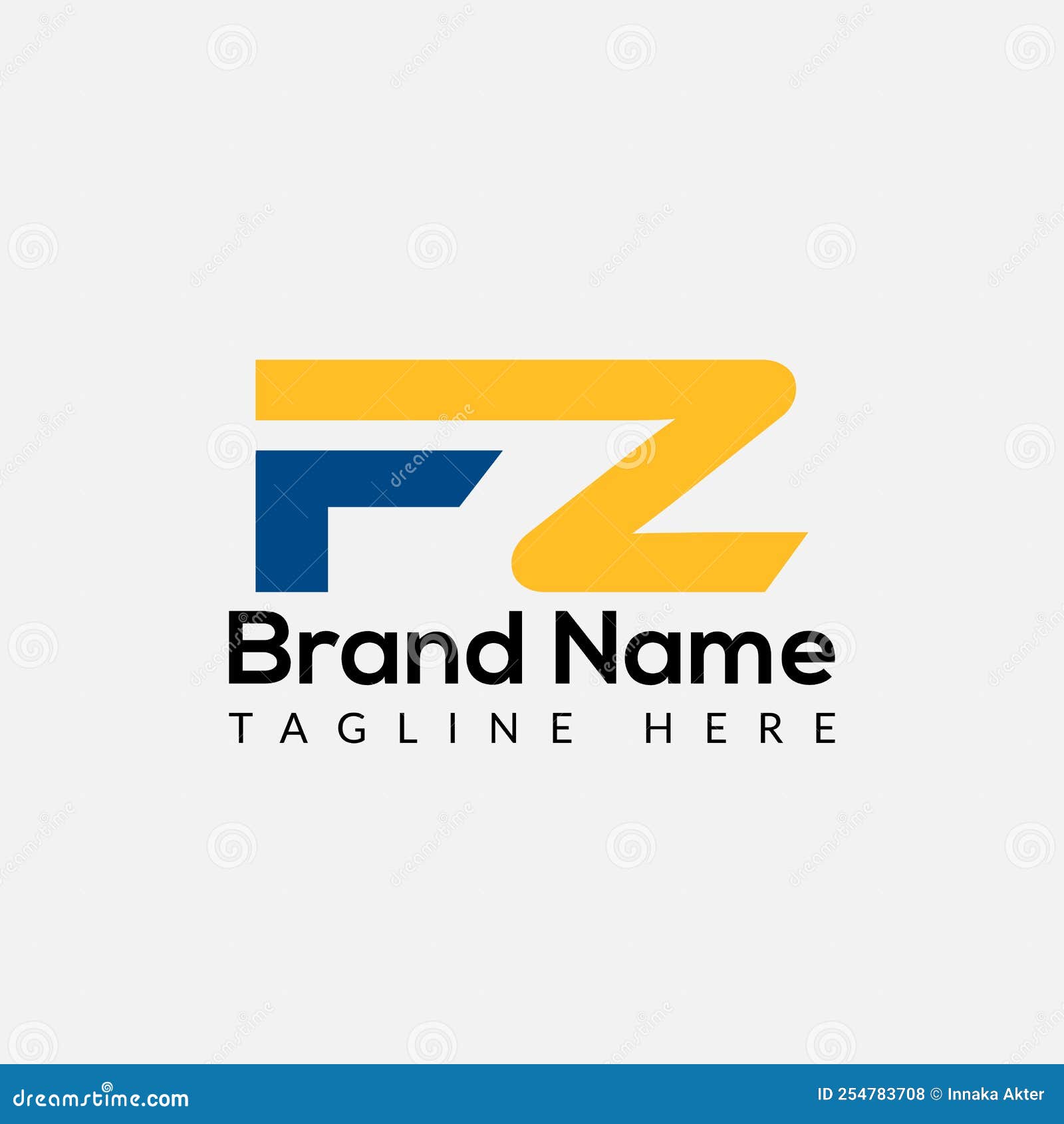 Abstract FZ Letter Modern Initial Lettermarks Logo Design Stock Vector ...