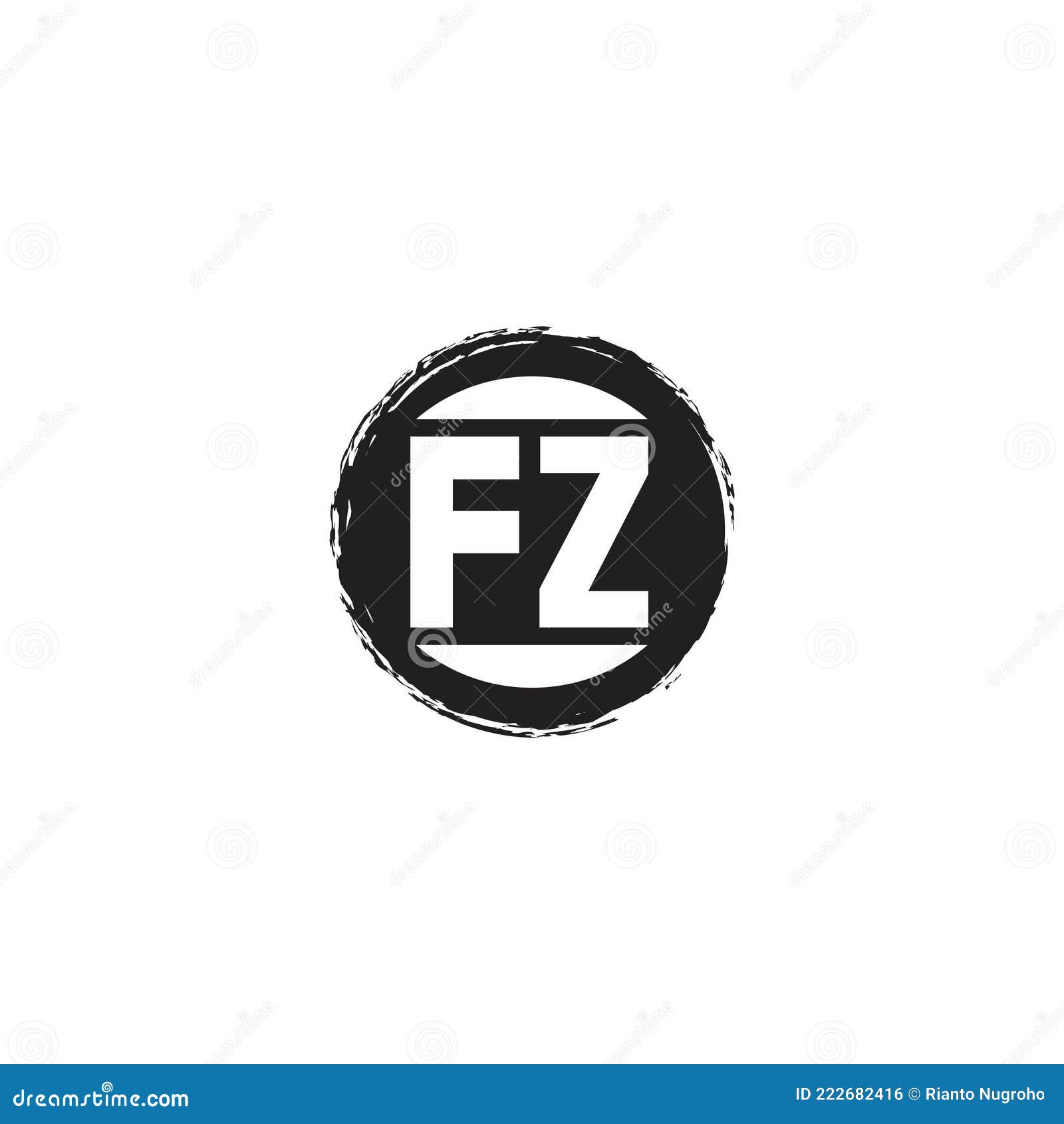 FZ Logo Initial Letter Monogram with Abstrac Circle Shape Design ...
