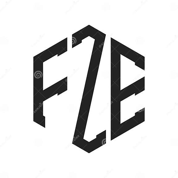 FZE Logo Design. Initial Letter FZE Monogram Logo Using Hexagon Shape ...