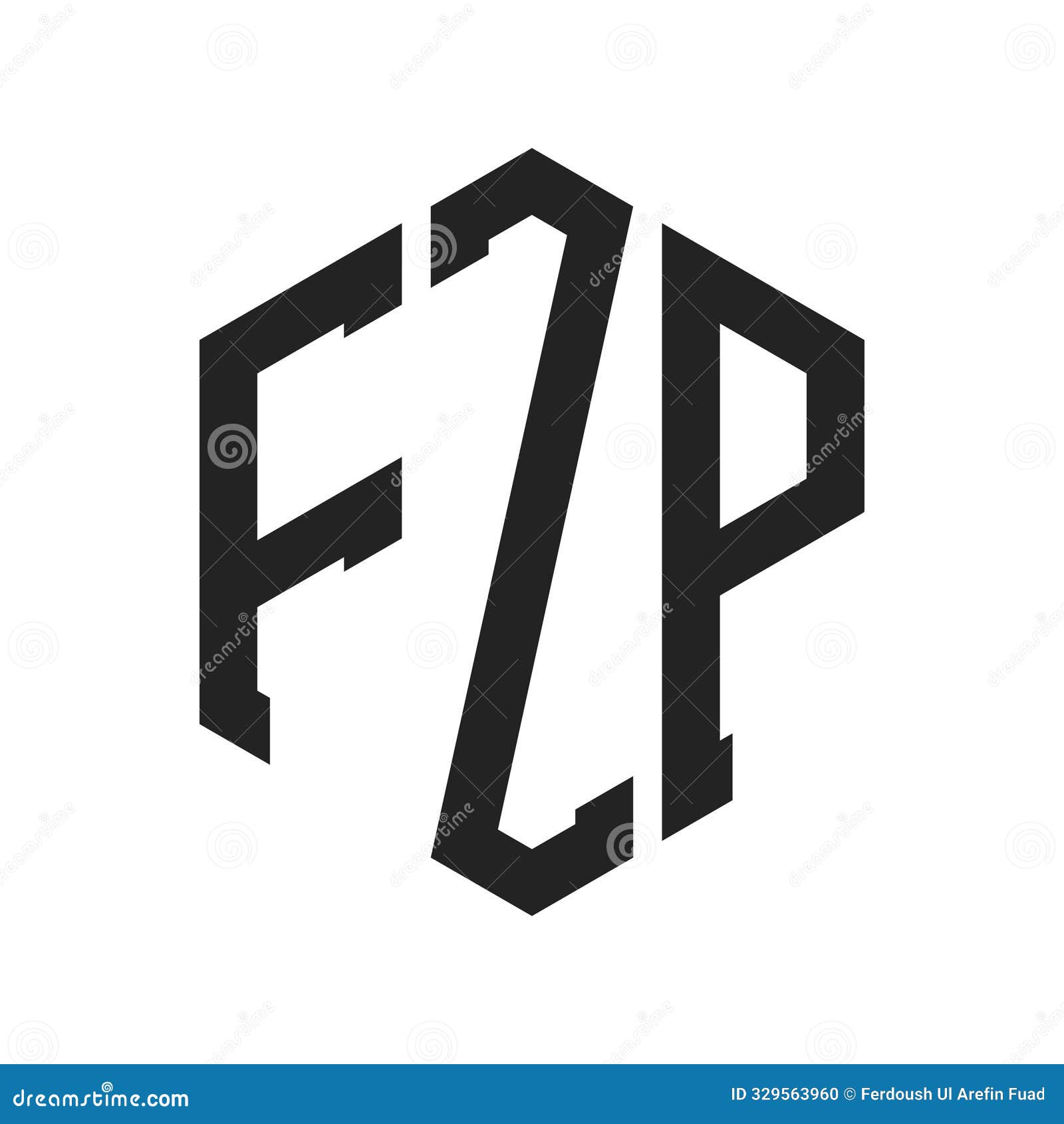 FZP Logo Design. Initial Letter FZP Monogram Logo Using Hexagon Shape ...