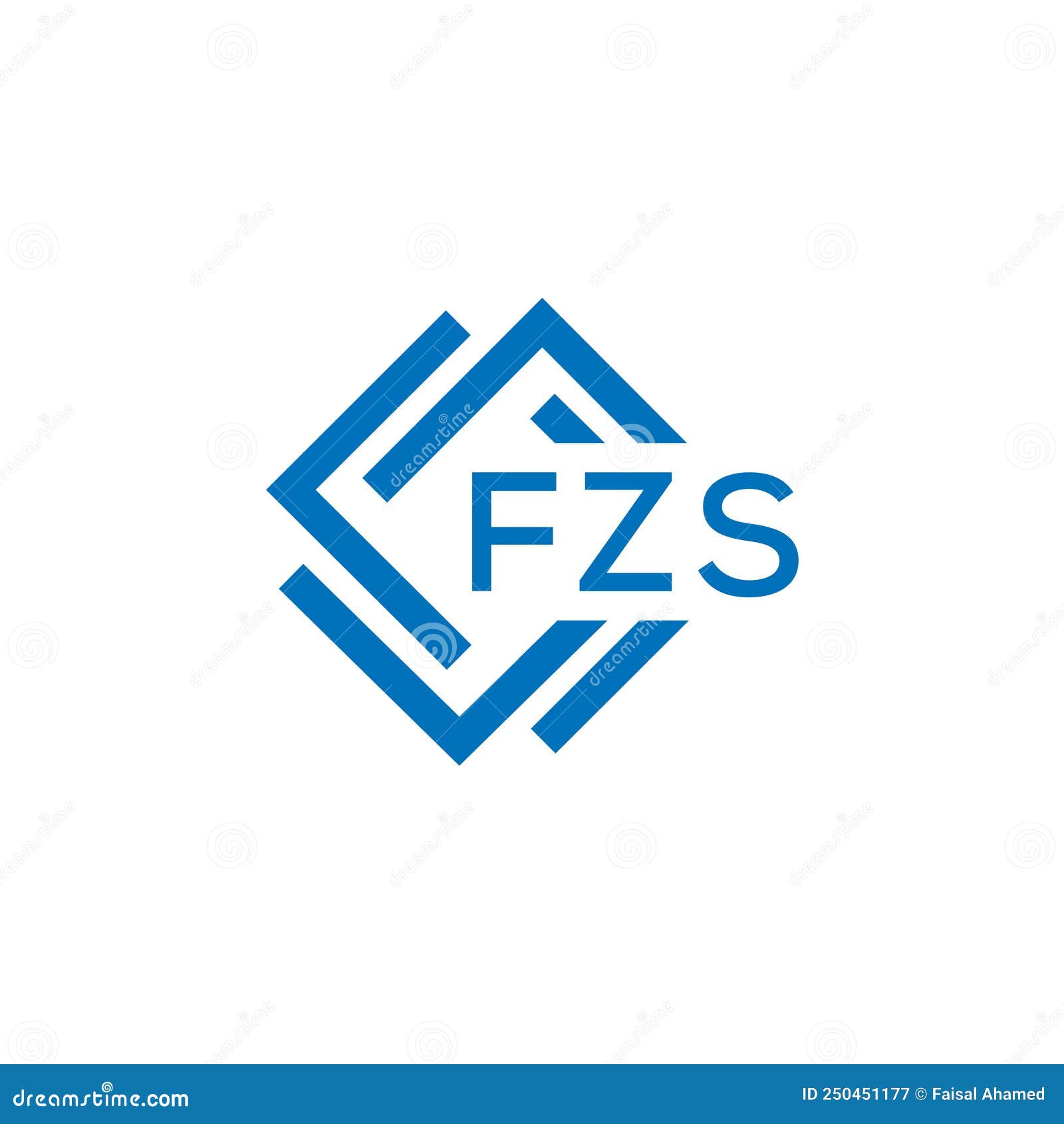 FZS Letter Logo Design on White Background. FZS Creative Circle Letter ...