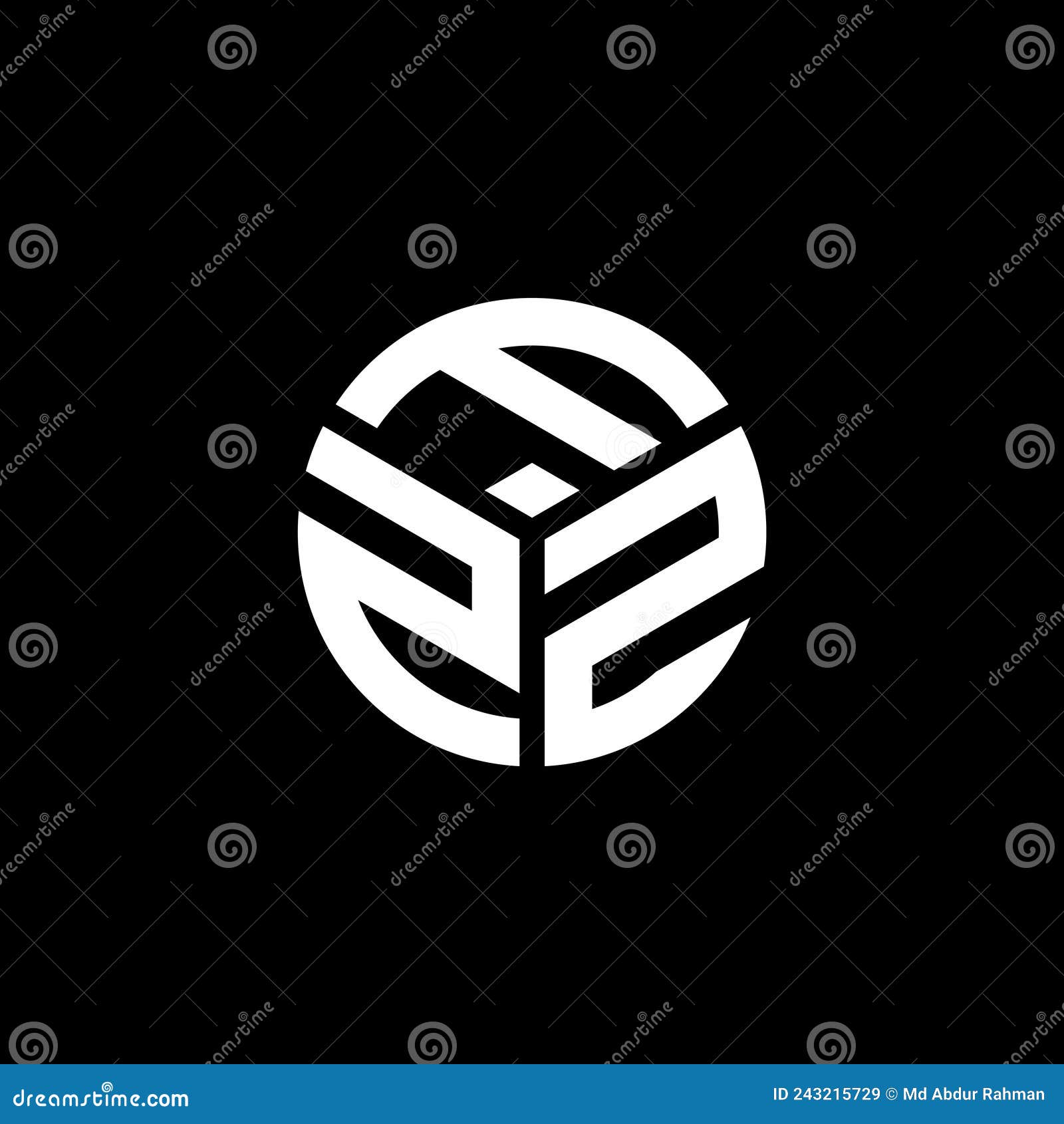 FZZ Letter Logo Design on Black Background. FZZ Creative Initials ...