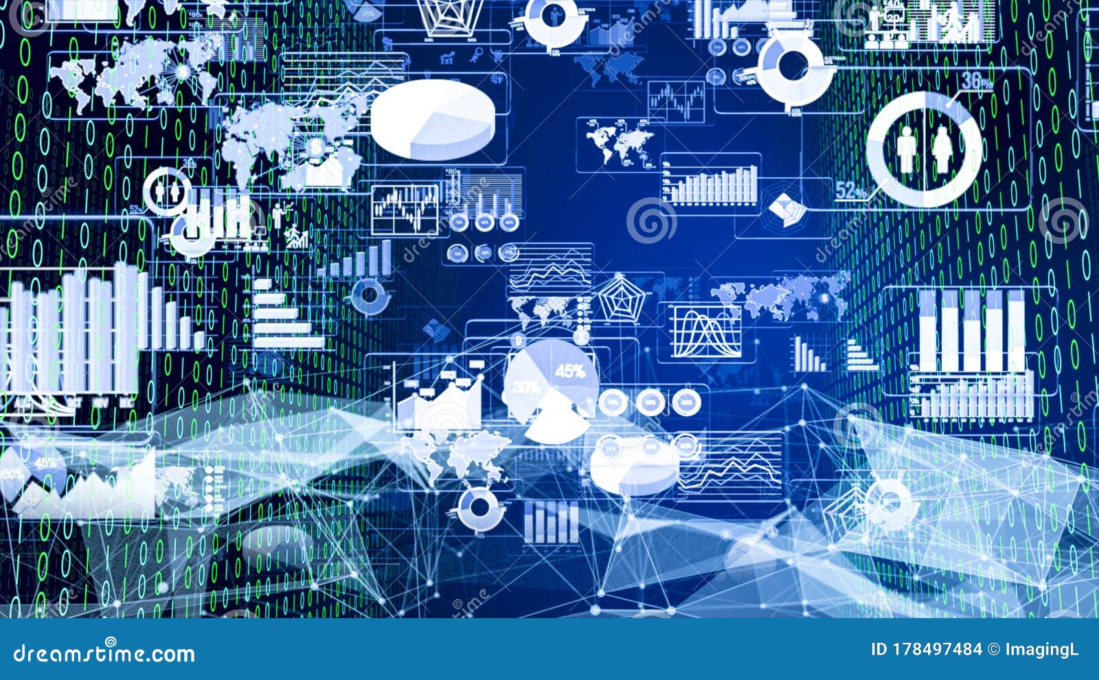 5G and AI Technology, Global Communication Network Concept. 3D ...