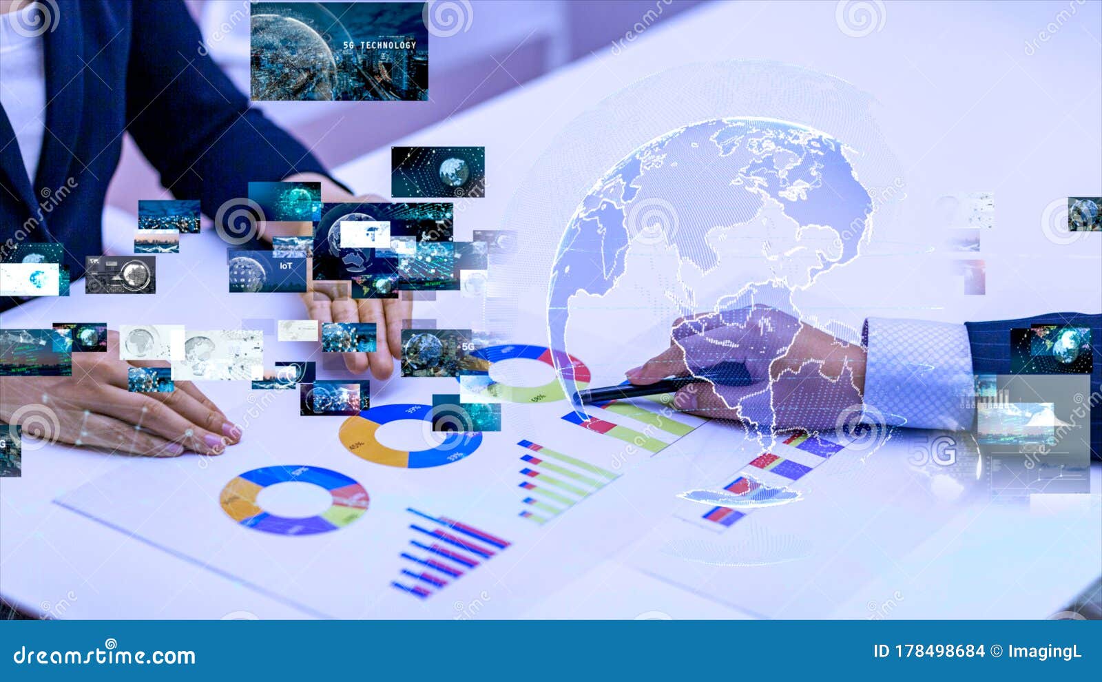 5G and AI Technology, Global Communication Network Concept. 3D ...