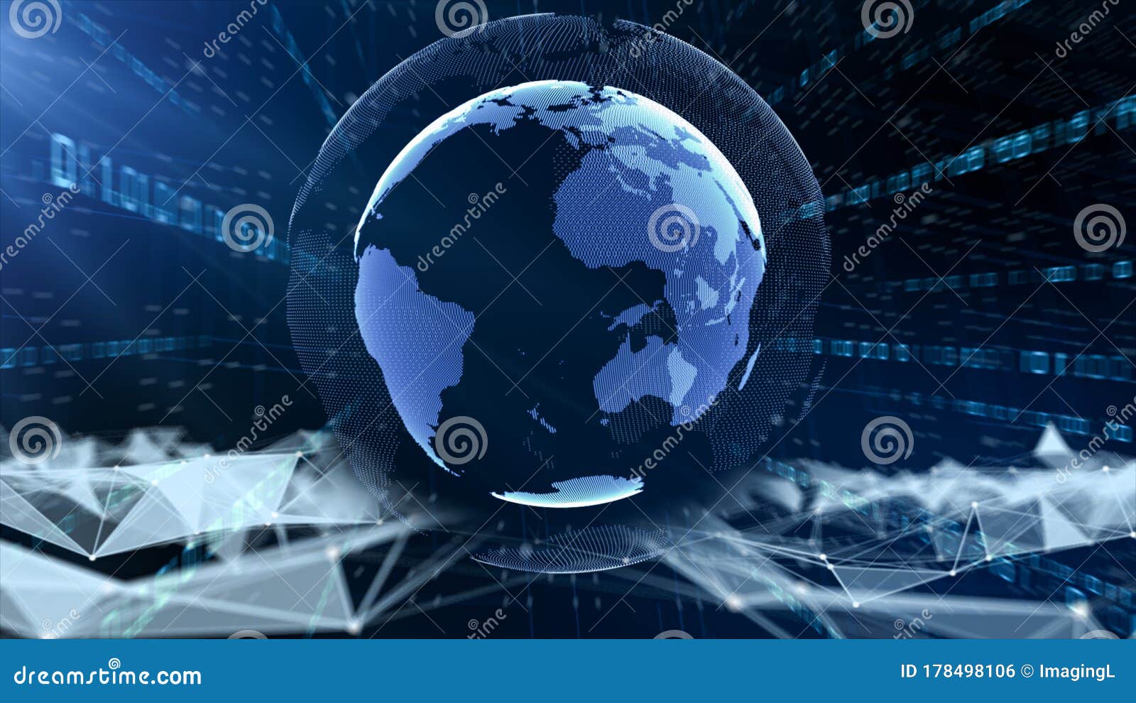 5G and AI Technology, Global Communication Network Concept. 3D ...