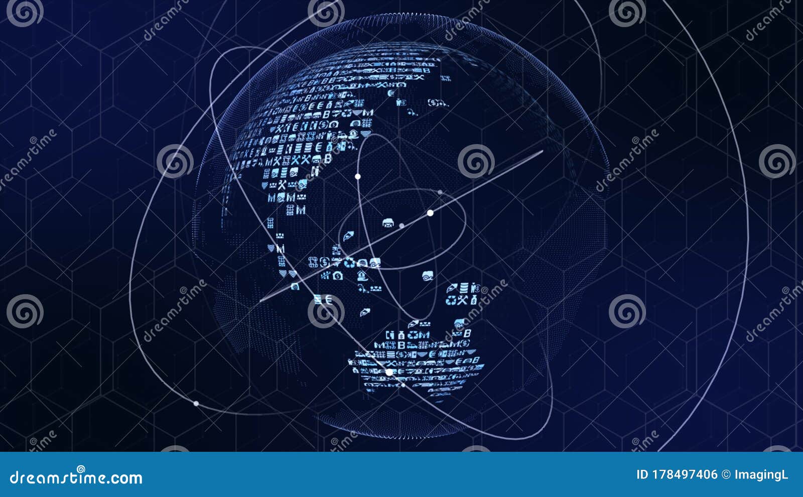 5G and AI Technology, Global Communication Network Concept. 3D ...