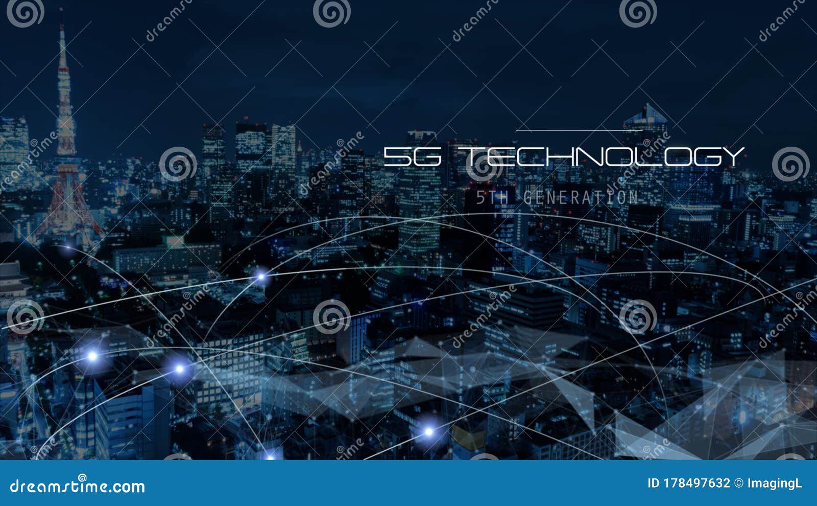 5G and AI Technology, Global Communication Network Concept. 3D ...