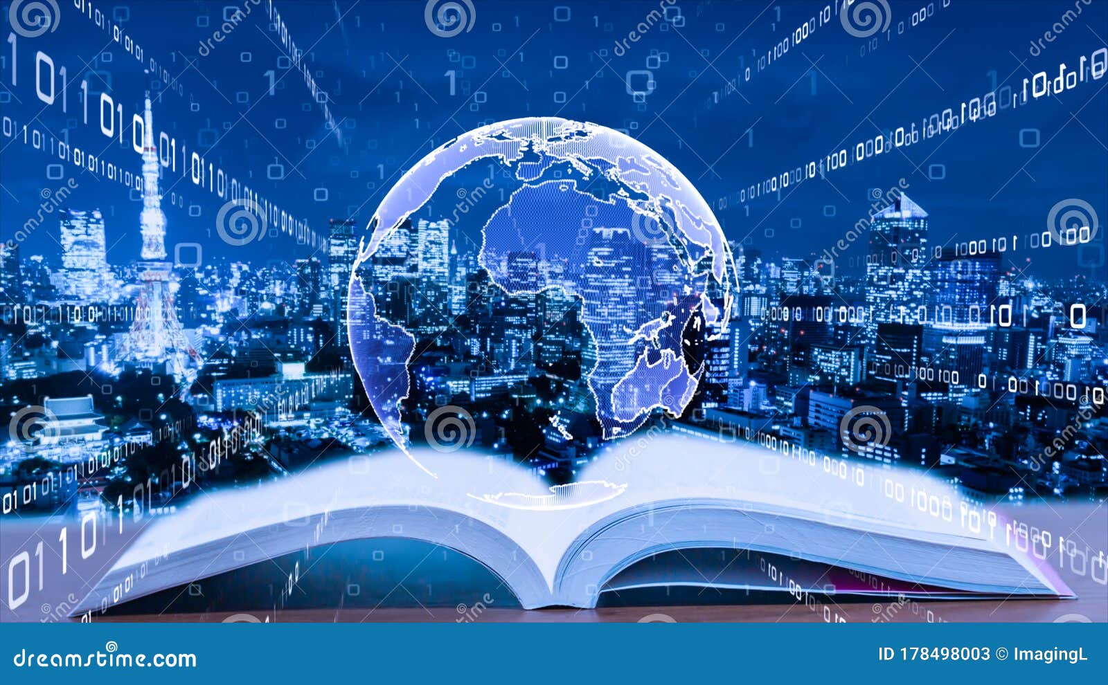 5G and AI Technology, Global Communication Network Concept. 3D ...