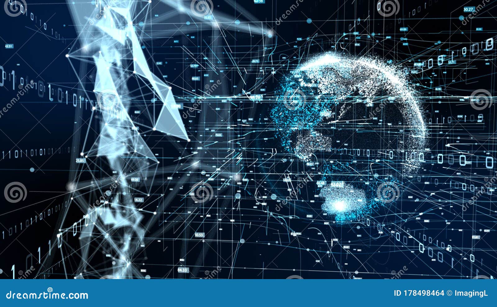 5G and AI Technology, Global Communication Network Concept. 3D ...