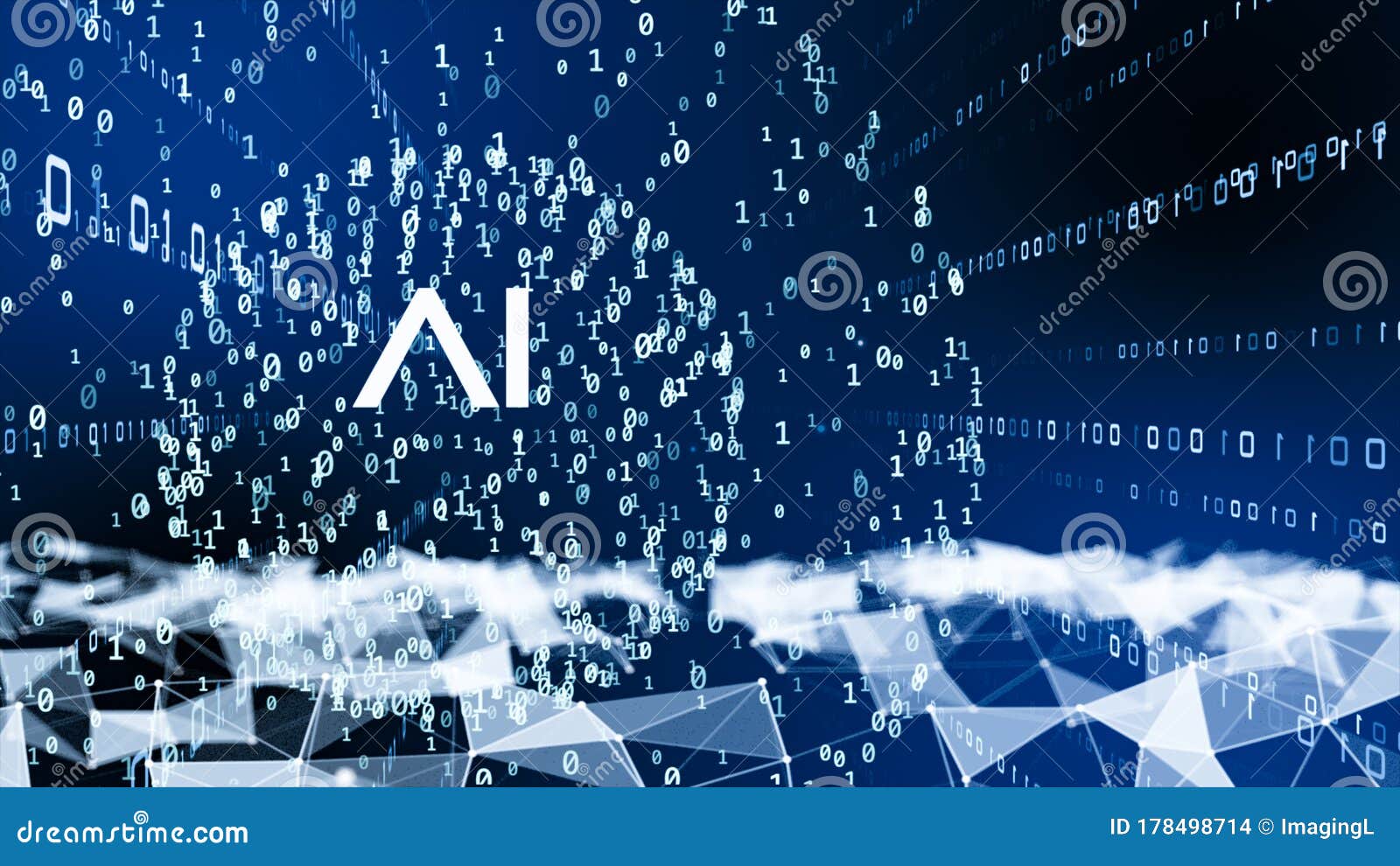 5G and AI Technology, Global Communication Network Concept. 3D ...