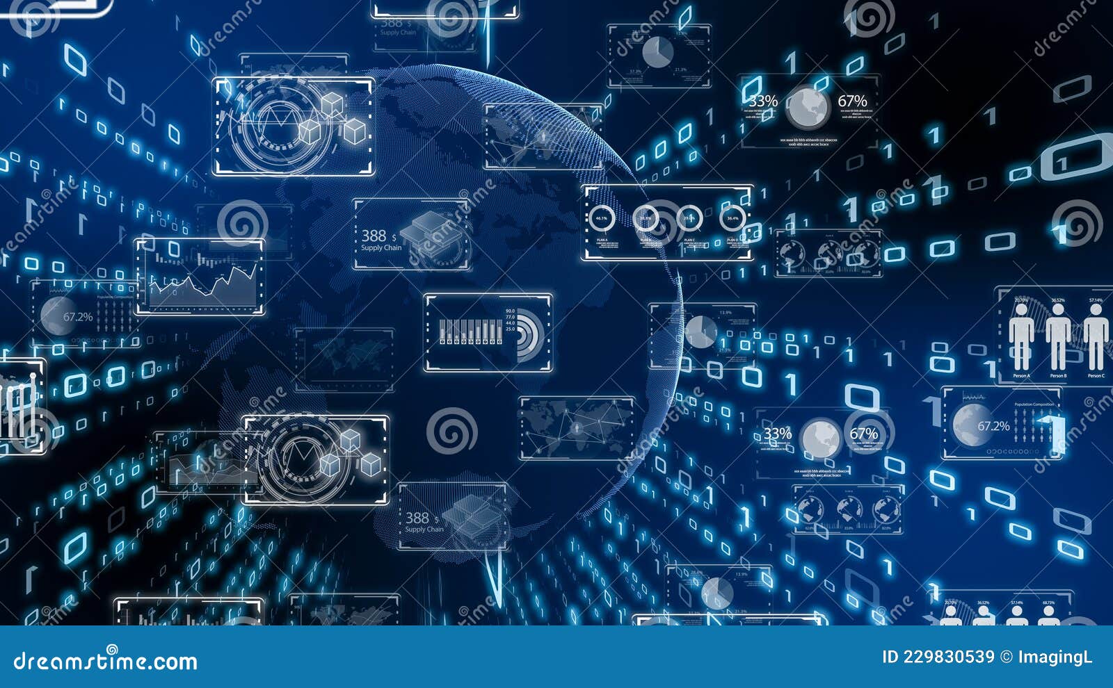 5G and AI Technology, Global Communication Network Concept. 6G Image ...